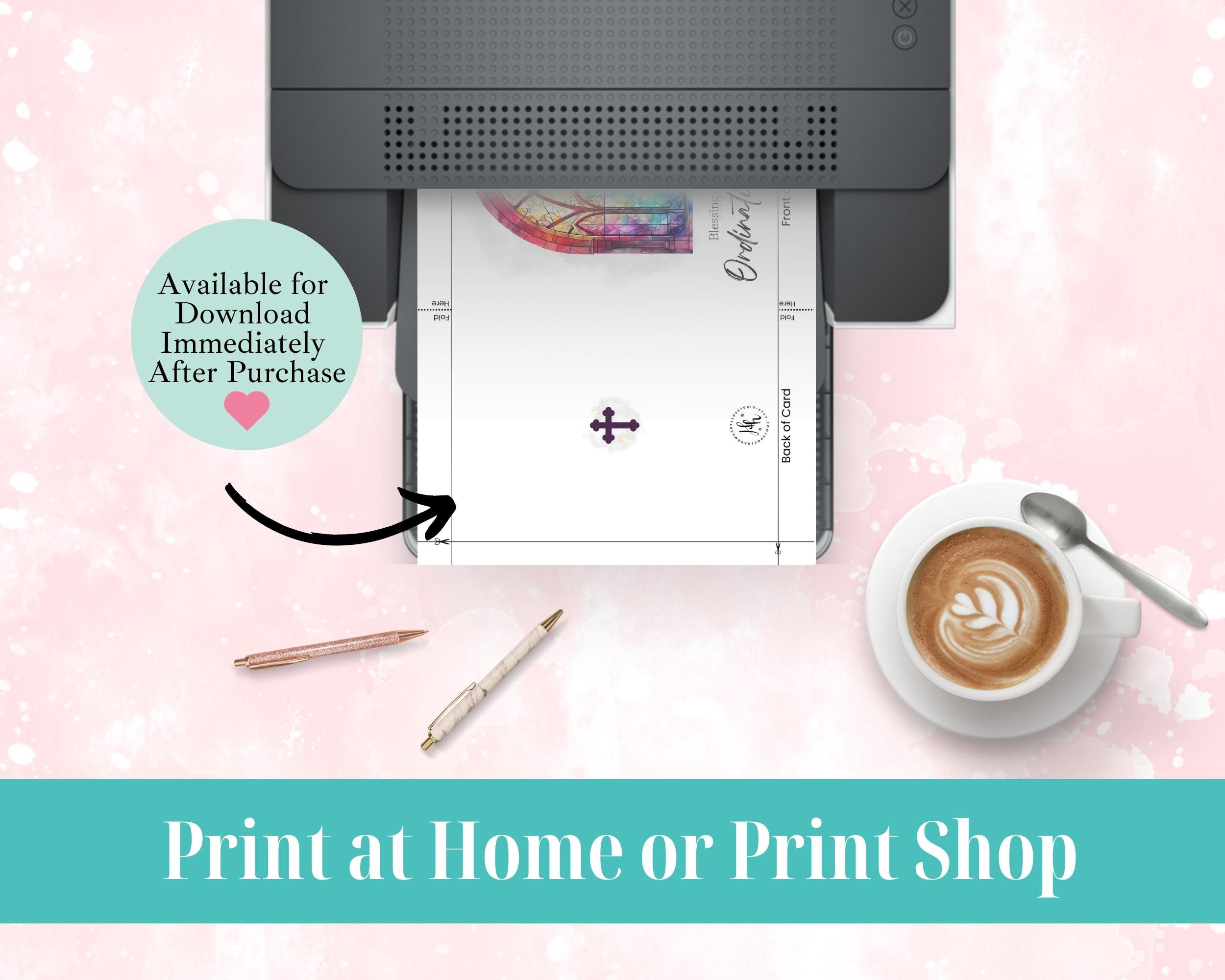 Printable Ordination Greeting Card With Envelope INSTANT DOWNLOAD PDF ...