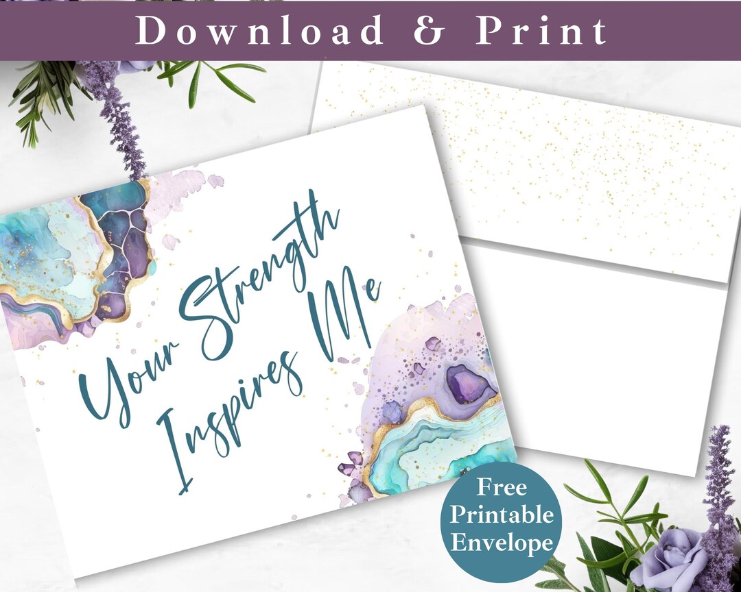 Encouragement Printable Greeting Card and Envelope, Support Card Cancer ...