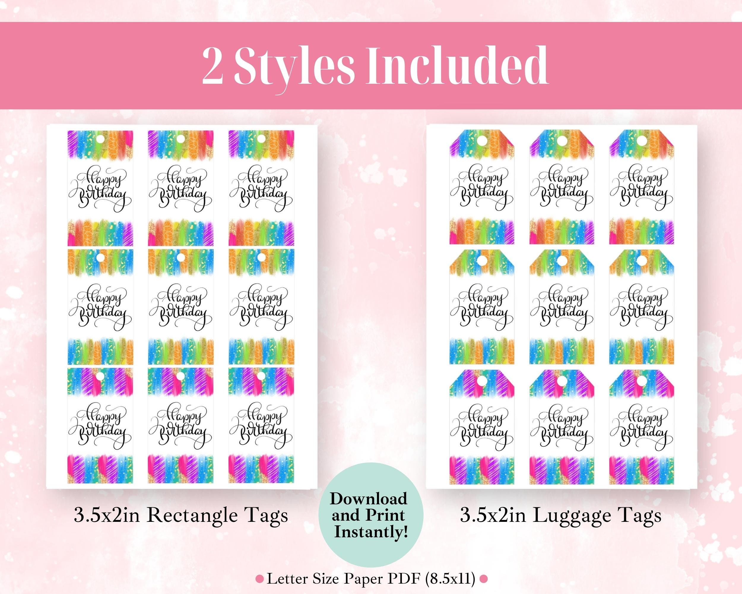 Printable Gift Tag Birthday, Rainbow Happy Birthday Favor Tag INSTANT ...