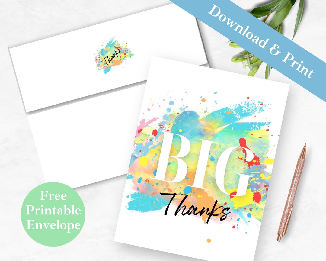 Thank You Printable Greeting Card and Envelope for Friend INSTANT ...