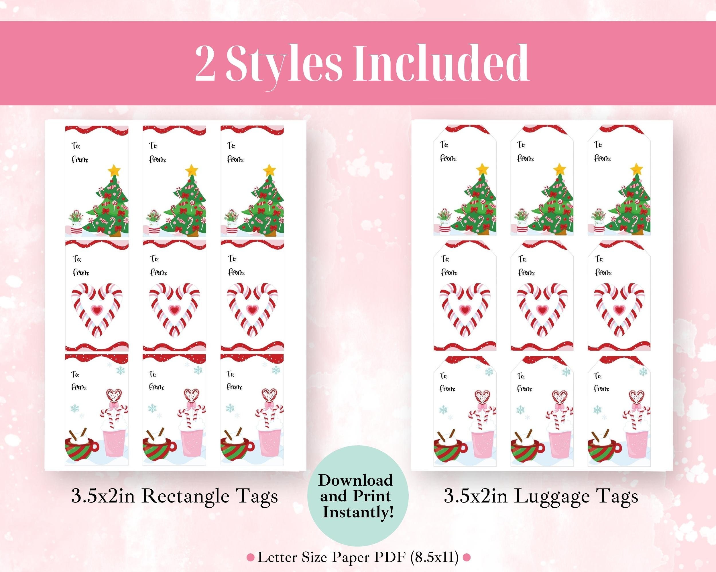 Candy Cane Gift Tags Printable Printable Christmas Gift Tags - Etsy