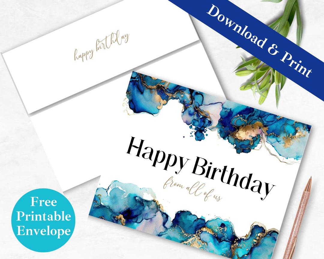 Printable Greeting Card and Envelope Birthday Gift for Him INSTANT ...