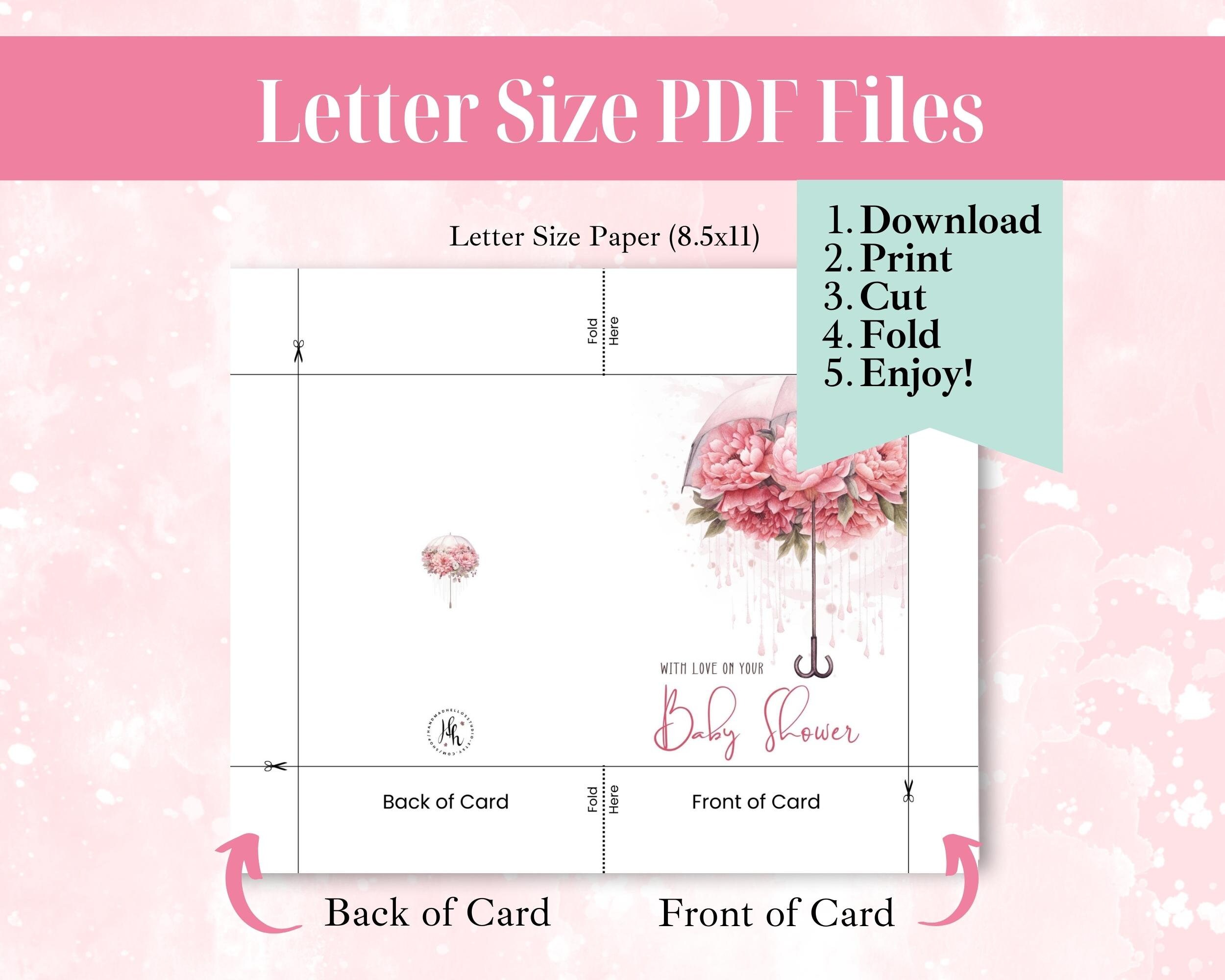 Printable Baby Shower Greeting Card With Envelope INSTANT - Etsy