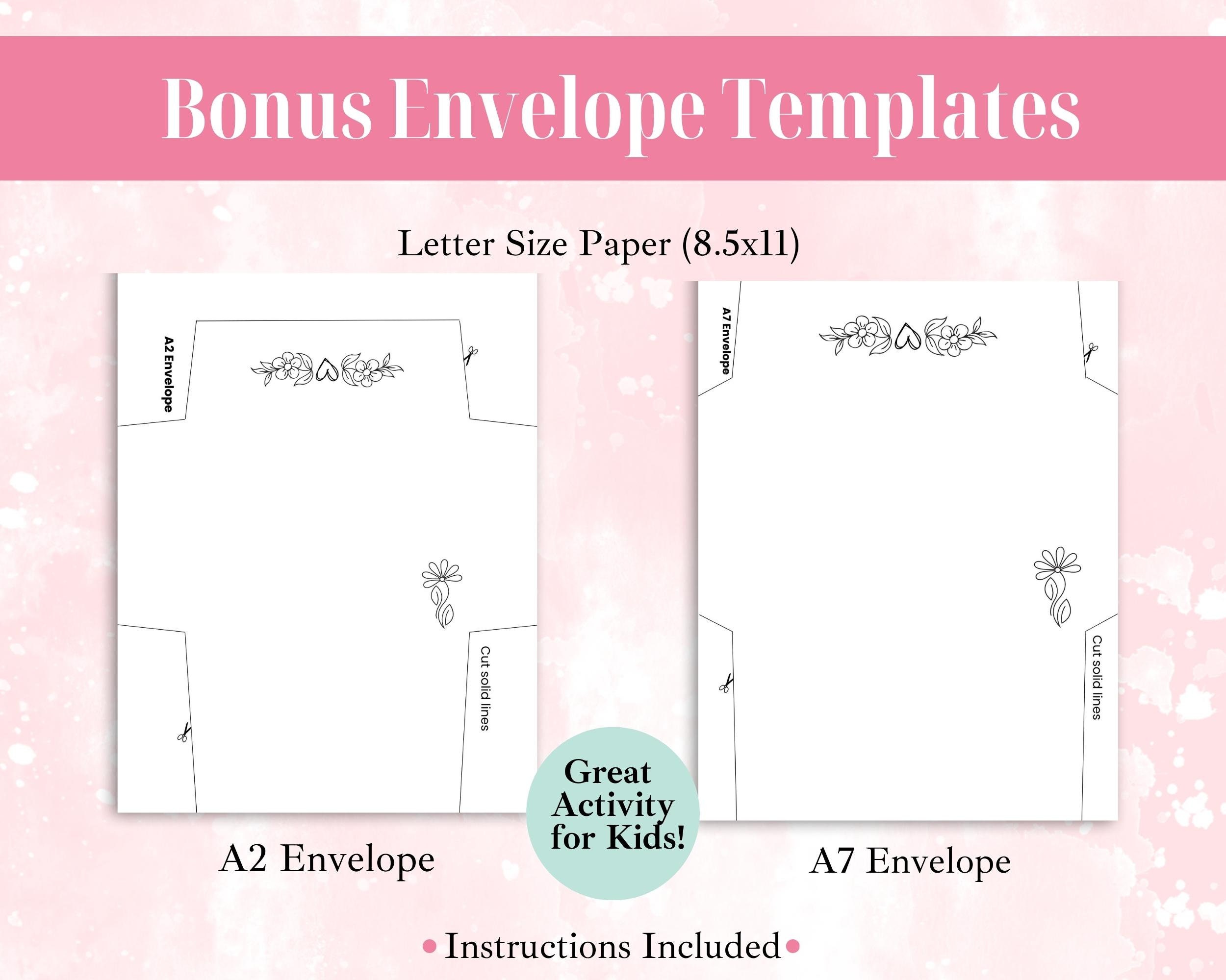 Printable Mothers Day Coloring Greeting Card and Envelope INSTANT ...