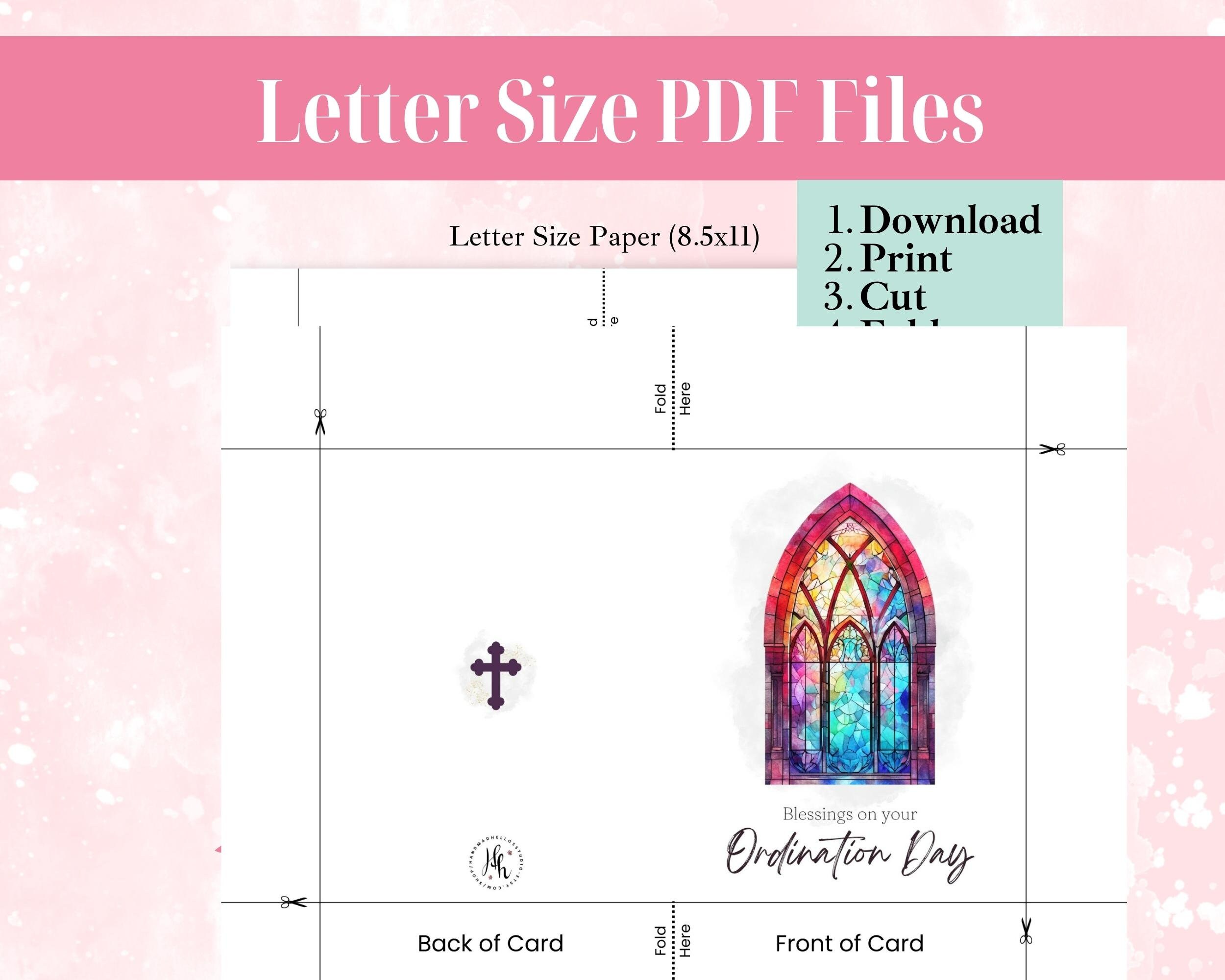 Printable Ordination Greeting Card With Envelope INSTANT DOWNLOAD PDF ...