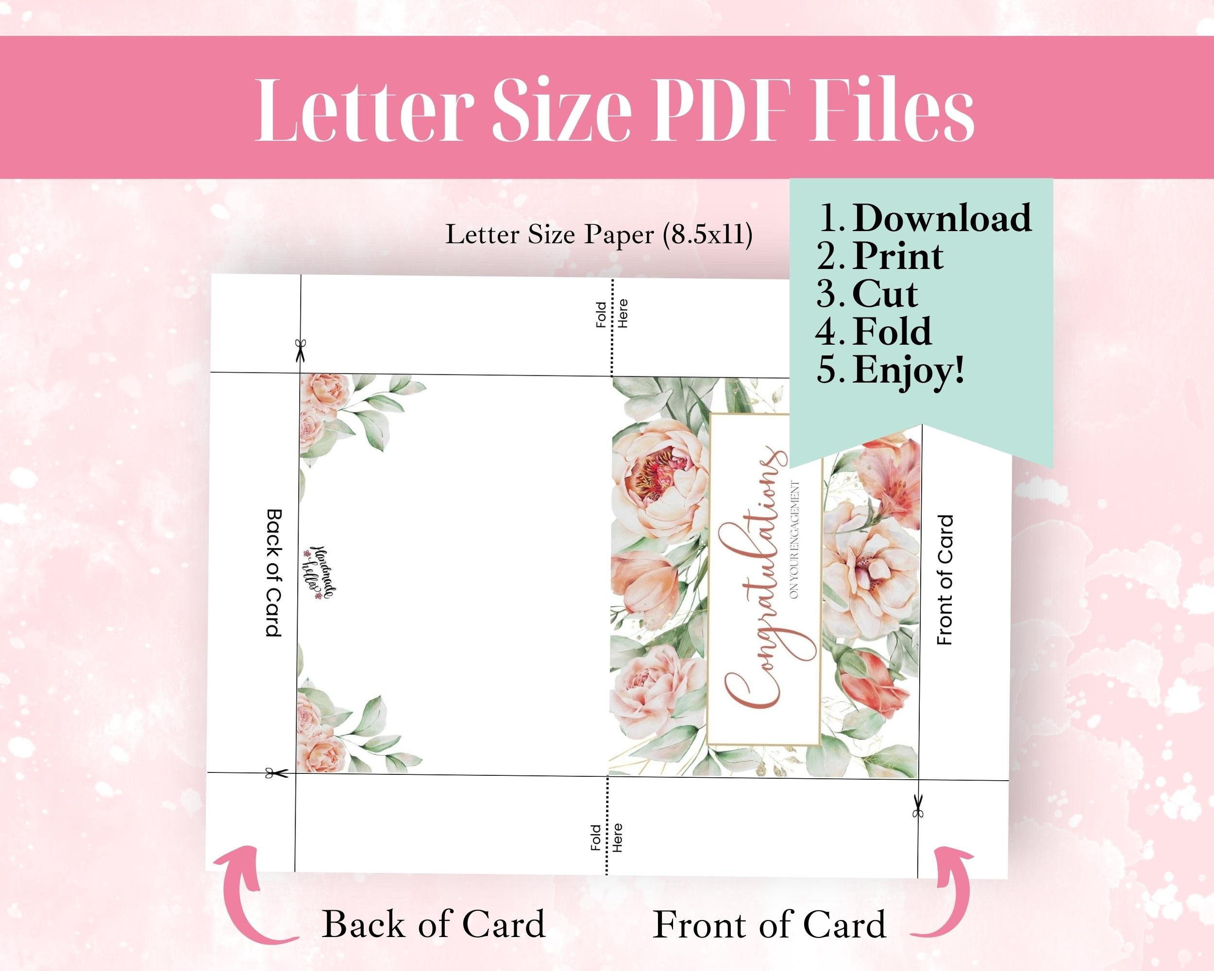 Congratulations on Your Engagement Printable Greeting Card and Envelope ...