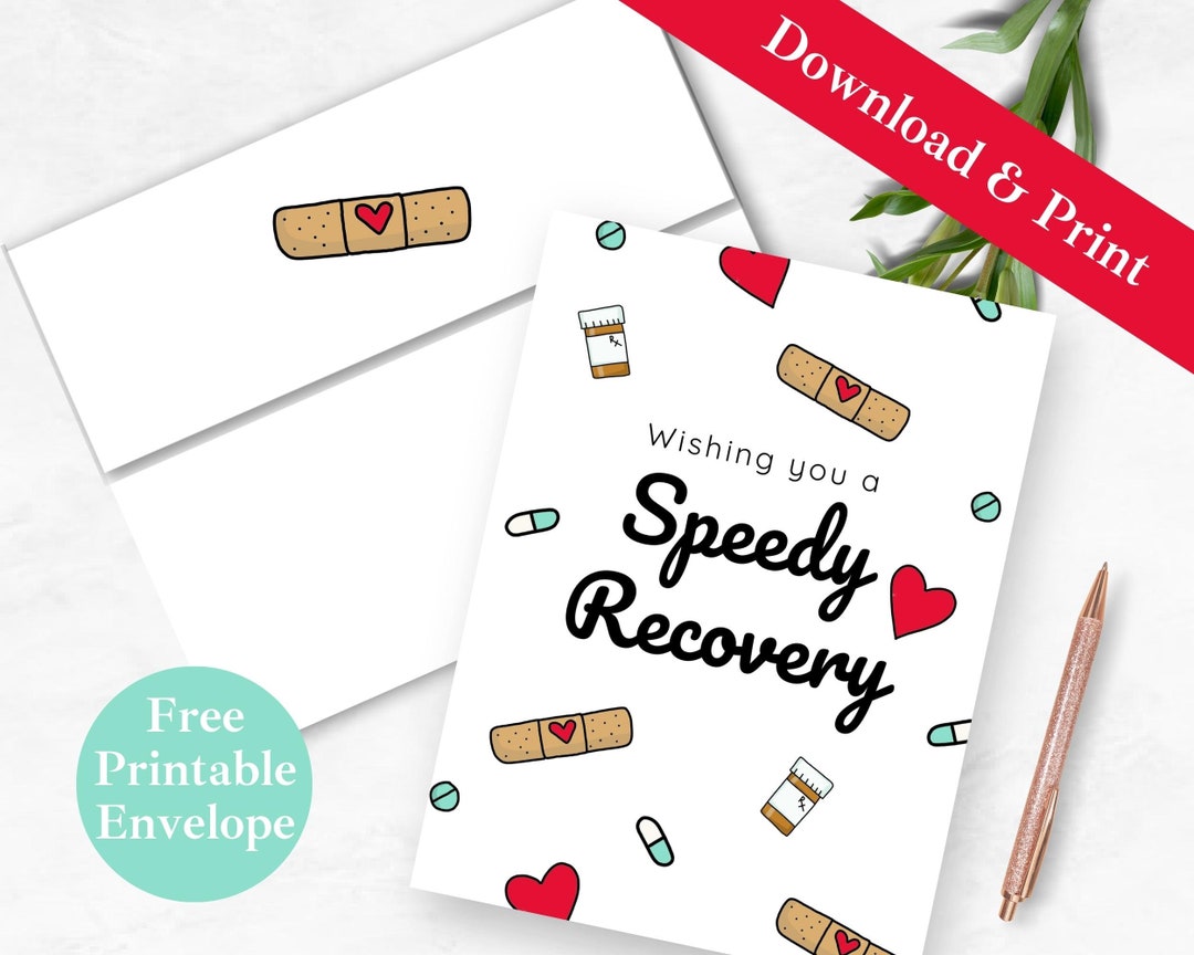 Printable Greeting Card Surgery Recovery and Envelope | INSTANT ...