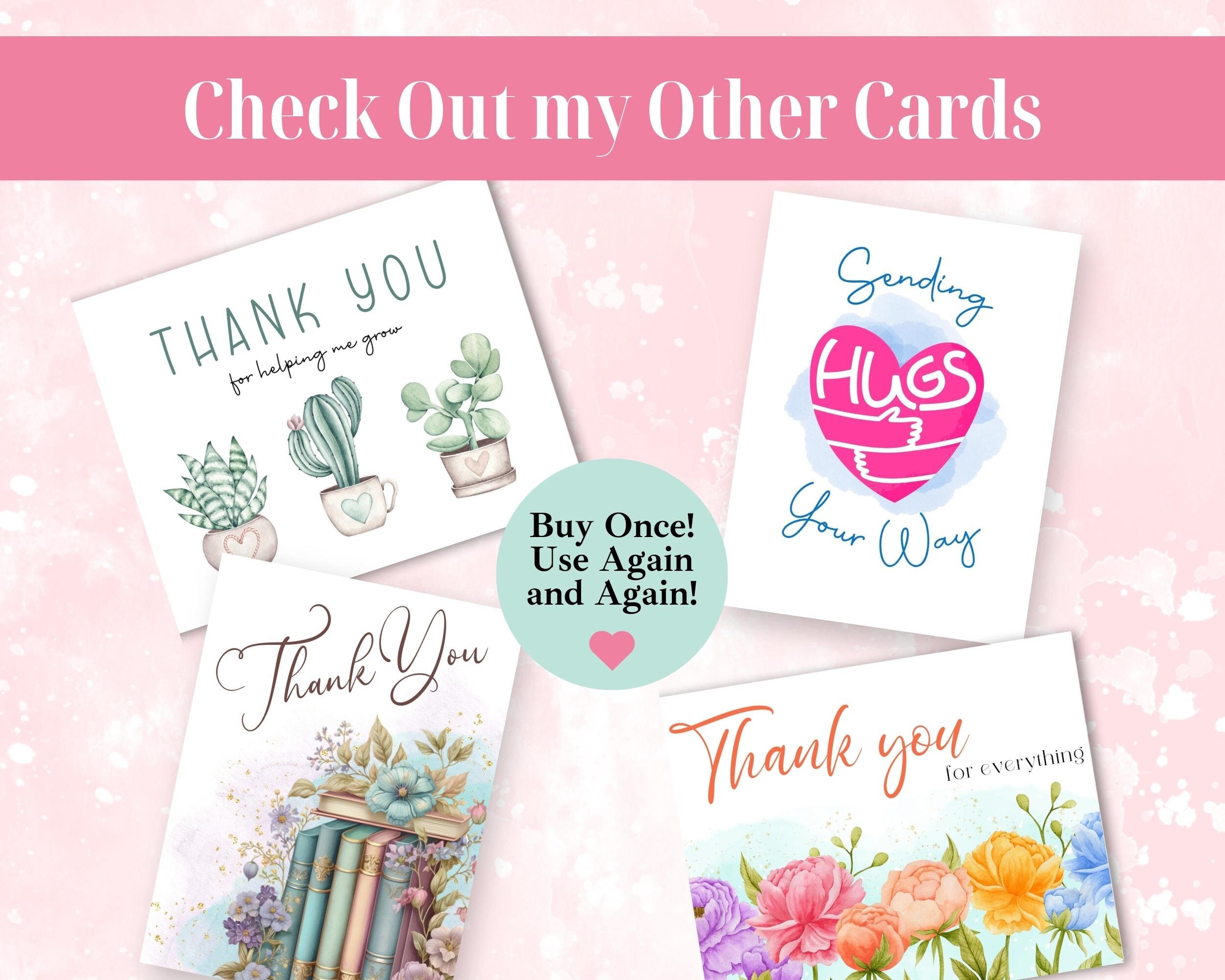 Thank You Printable Greeting Card and Envelope for Friend INSTANT ...
