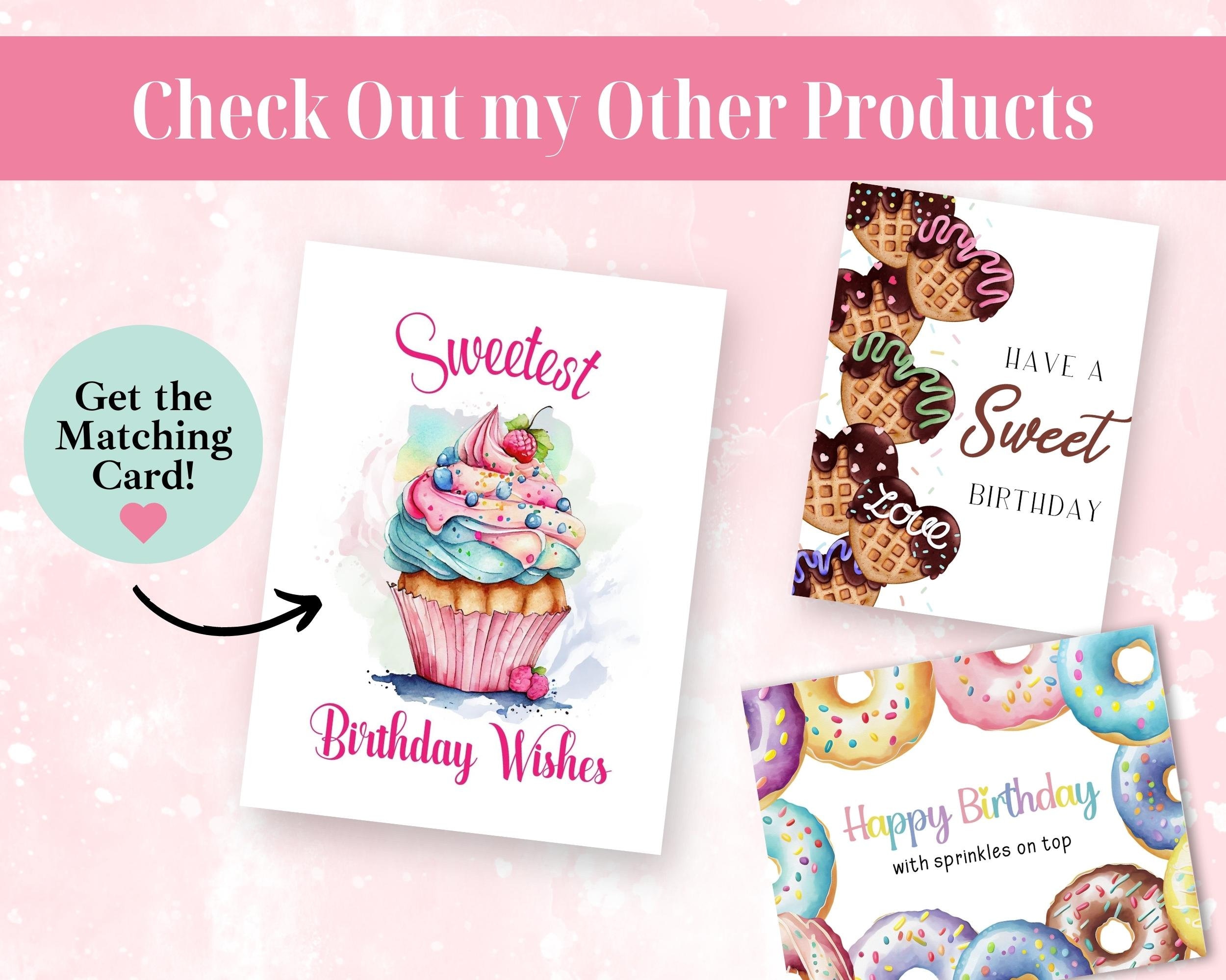 Printable Gift Tag Birthday, Cupcake Happy Birthday Favor Tag INSTANT ...