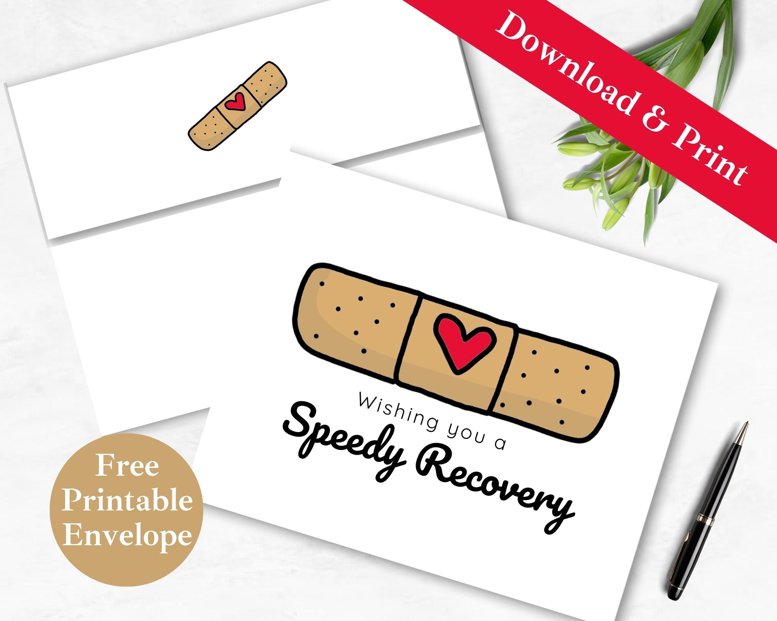 Printable Greeting Card Surgery Recovery and Envelope NSTANT DOWNLOAD ...