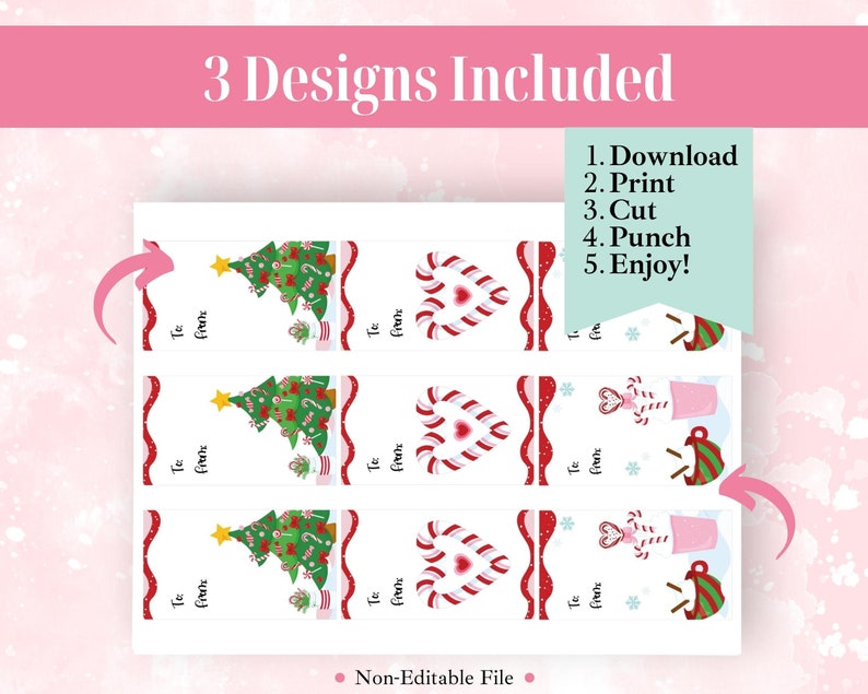 Candy Cane Gift Tags Printable Printable Christmas Gift Tags - Etsy