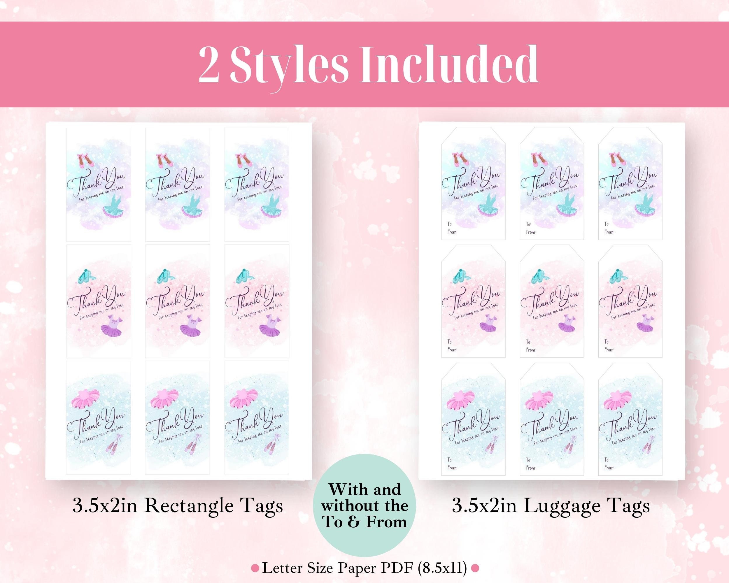 Printable Gift Tag Dance Teacher, Thank You for Keeping Me on My Toes ...