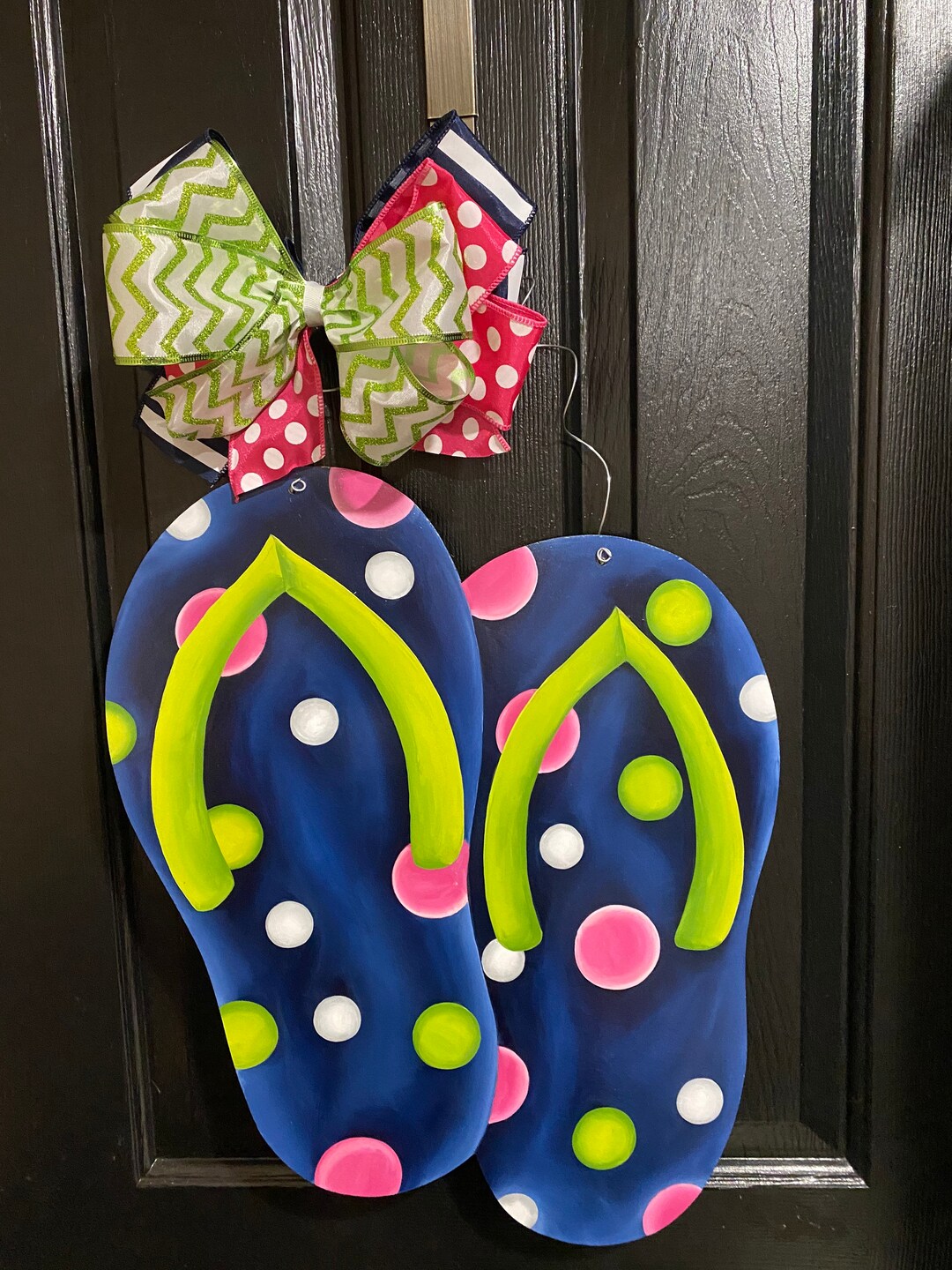 Flip Flop Summer Door Hanger Flip Flop Summer Wreath Hand Painted ...