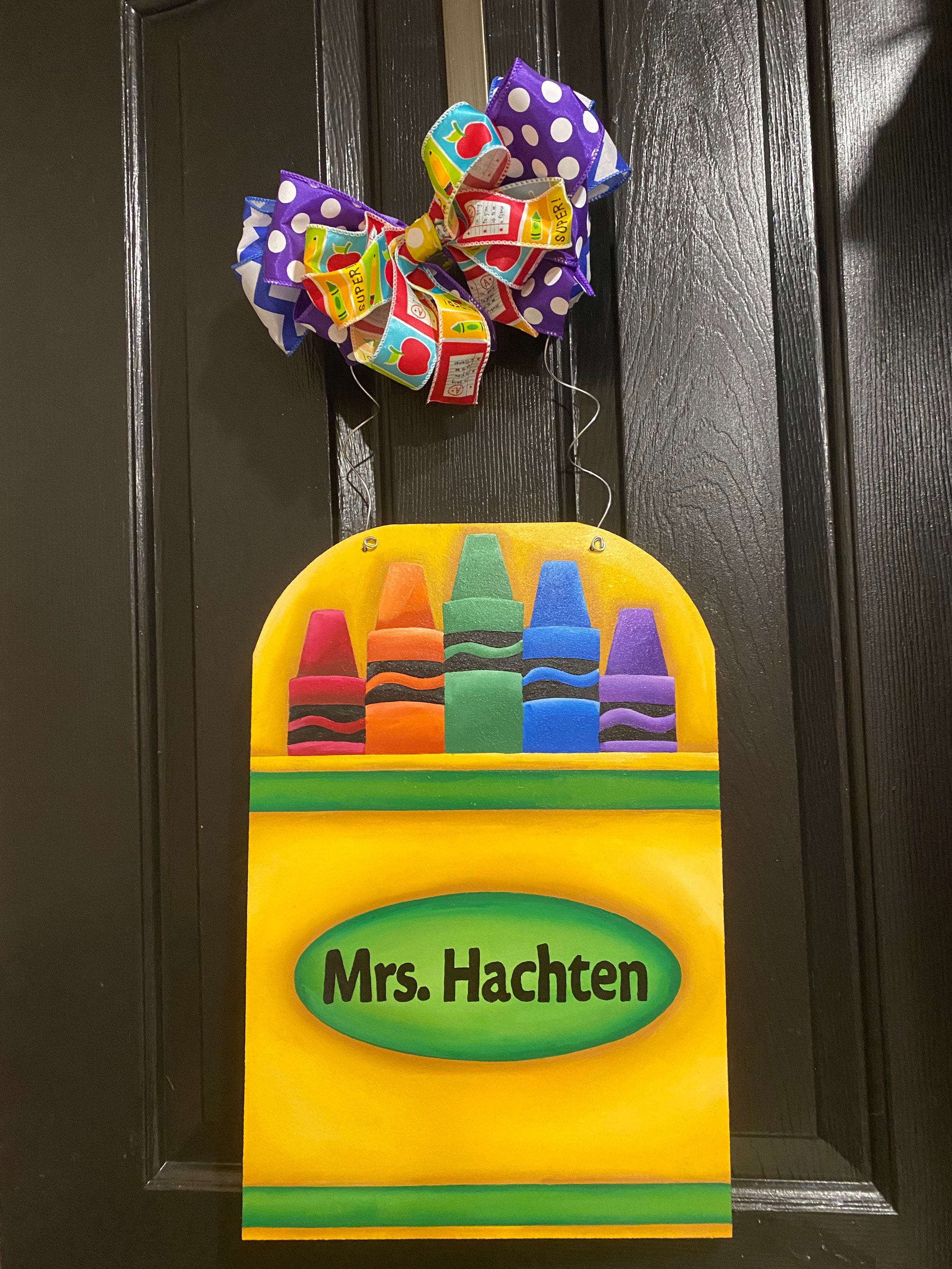 Crayon Door Hanger Back to School Teacher Gift Classroom | Etsy