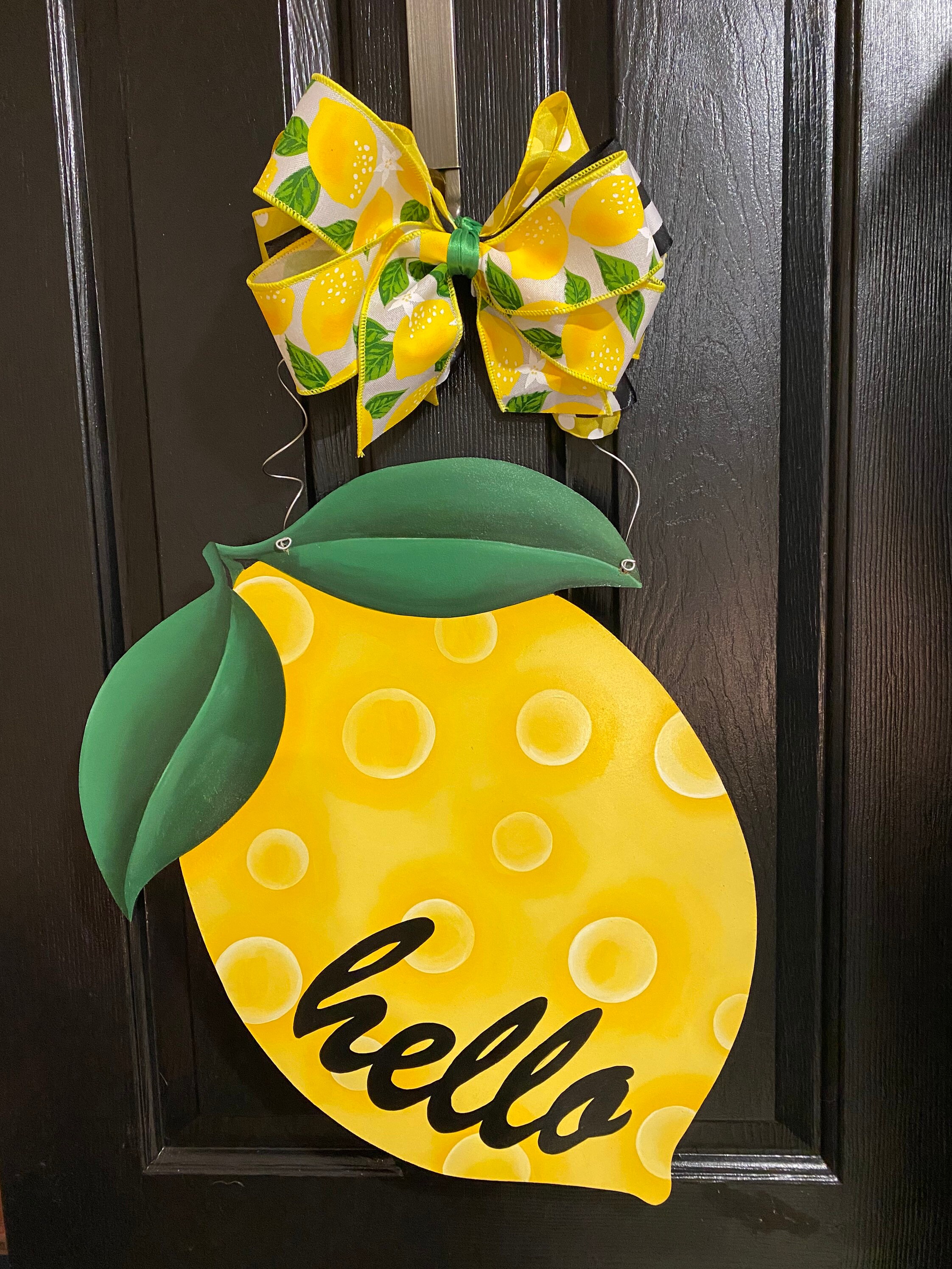 Lemon Door Hanger Lemon Wreath Custom Lemon Door Hanger Summer | Etsy