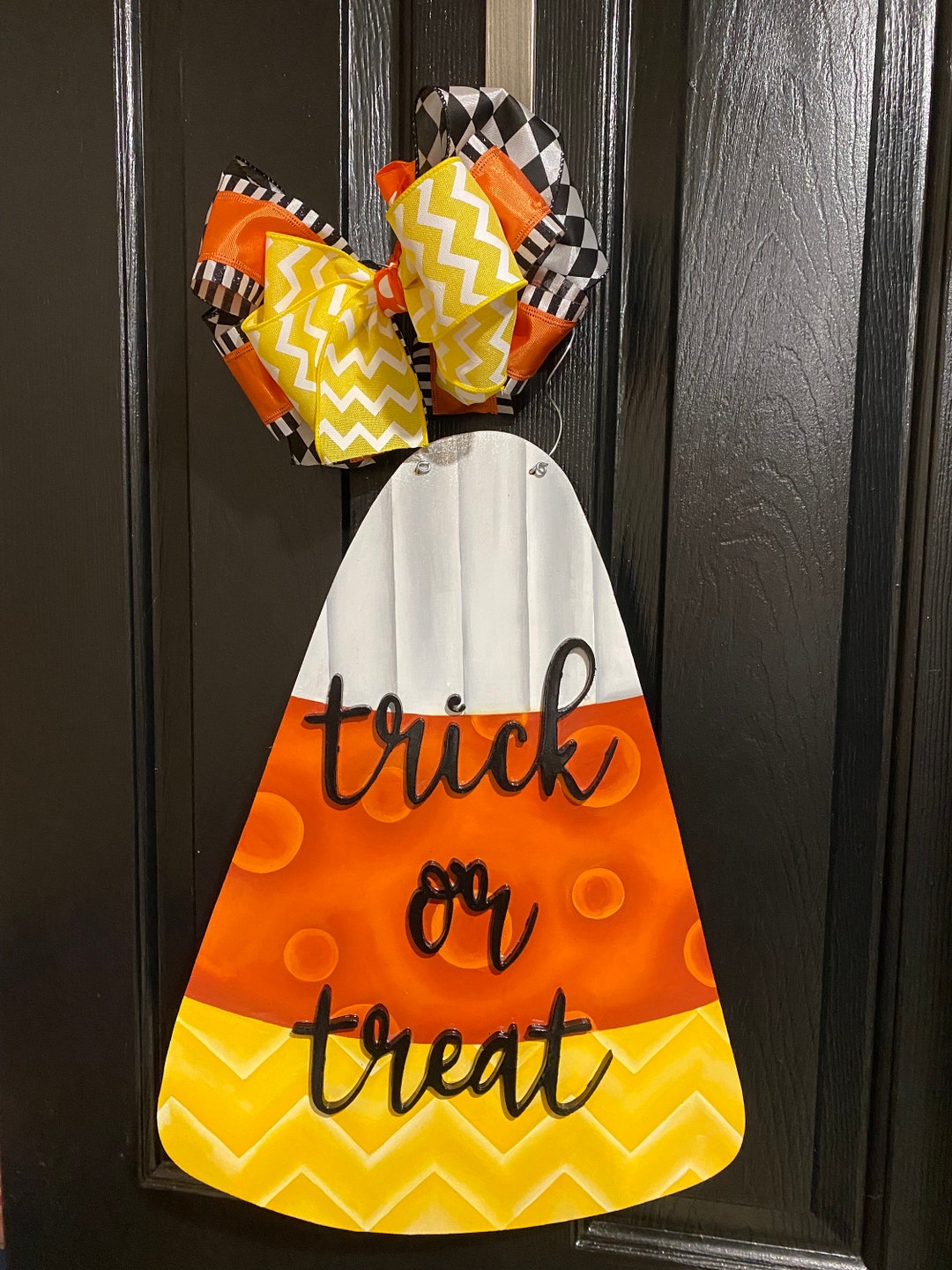 Candy Corn Door Hanger Wreath Welcome Wreath Halloween Door Hanger ...