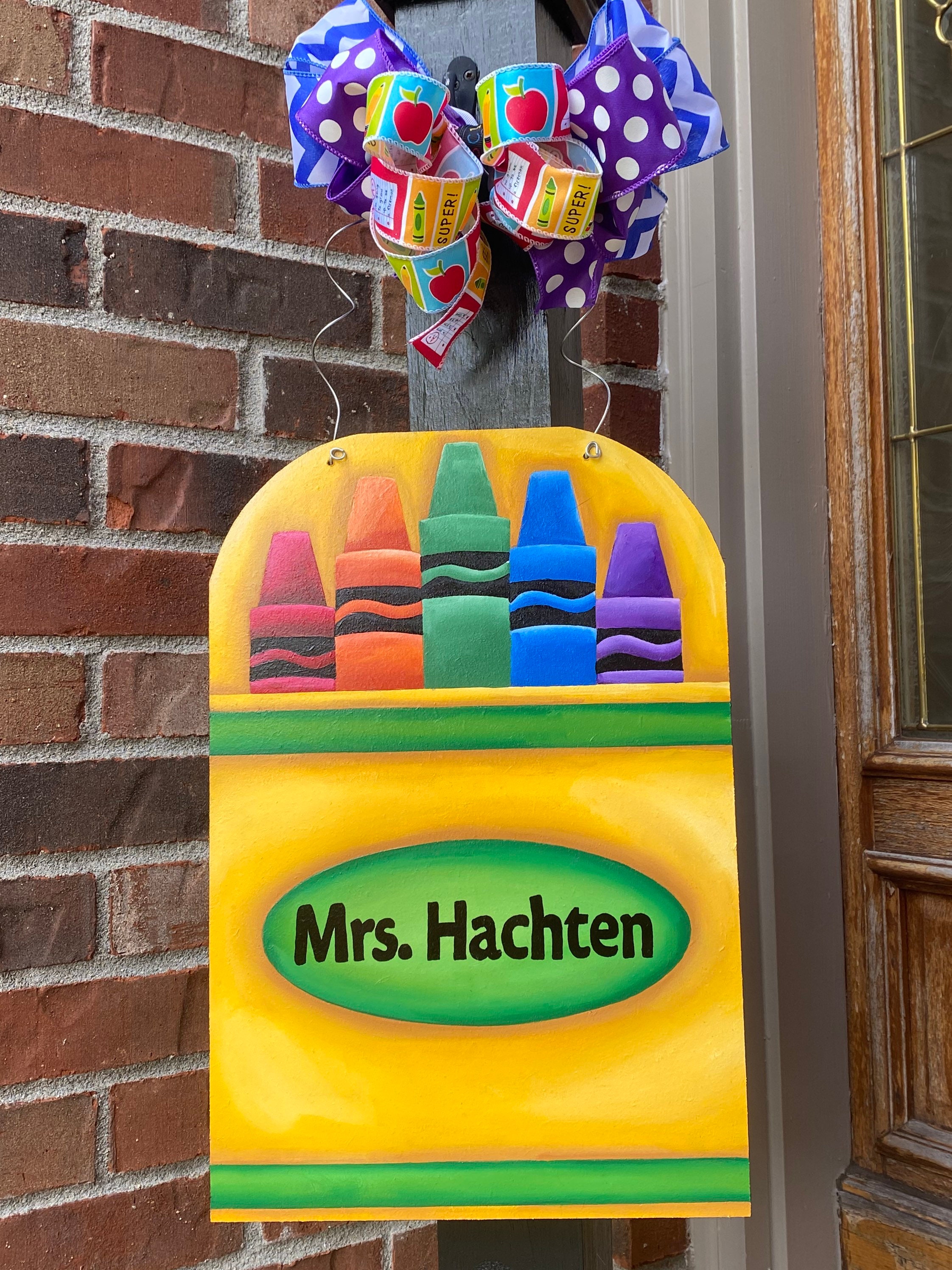 Crayon Door Hanger Back to School Teacher Gift Classroom - Etsy