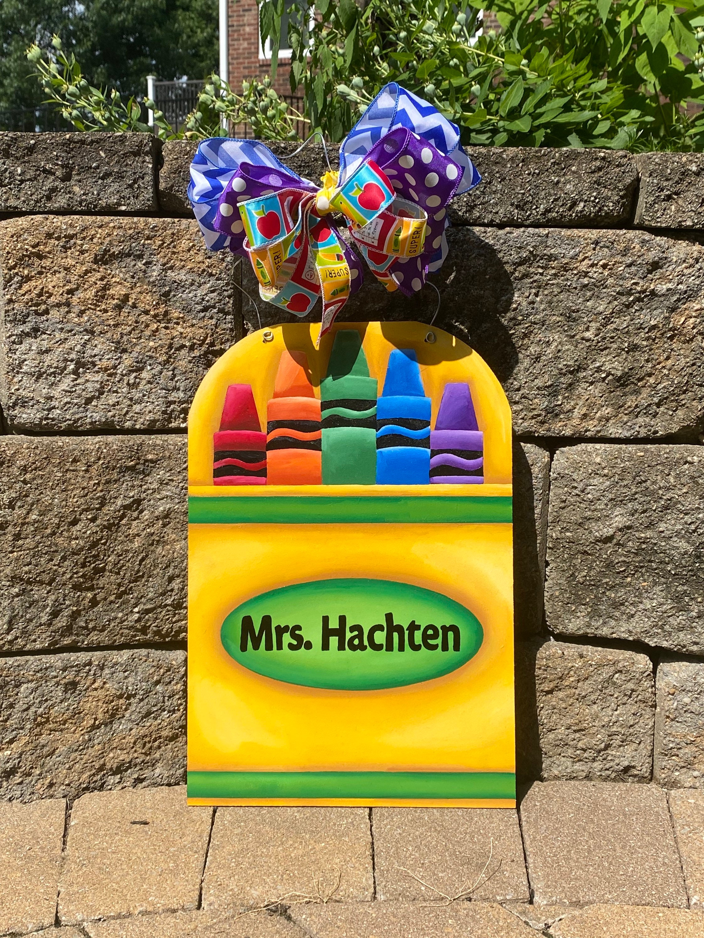 Crayon Door Hanger Back to School Teacher Gift Classroom | Etsy