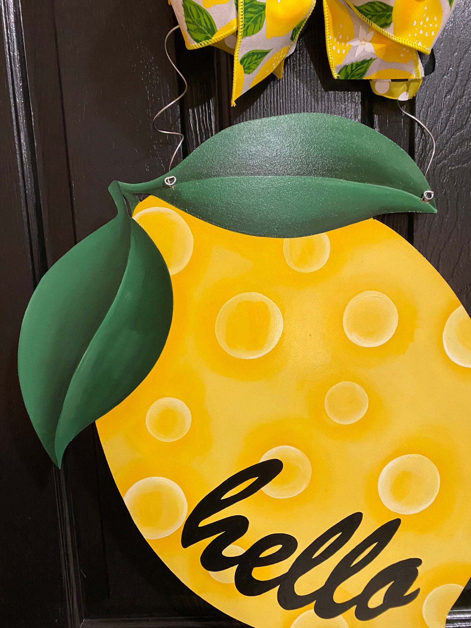 Lemon Door Hanger Lemon Wreath Custom Lemon Door Hanger Summer | Etsy
