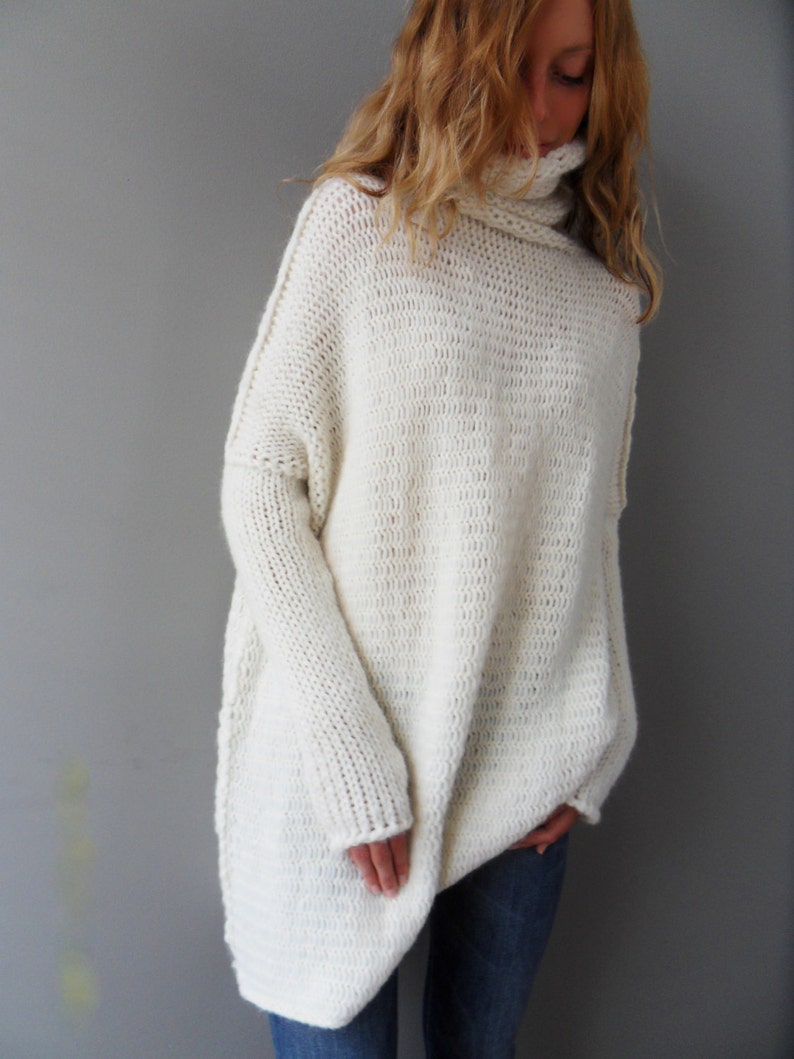 Oversized Slouchy Loose Woman Knit Sweater. Chunky Knit Alpaca - Etsy