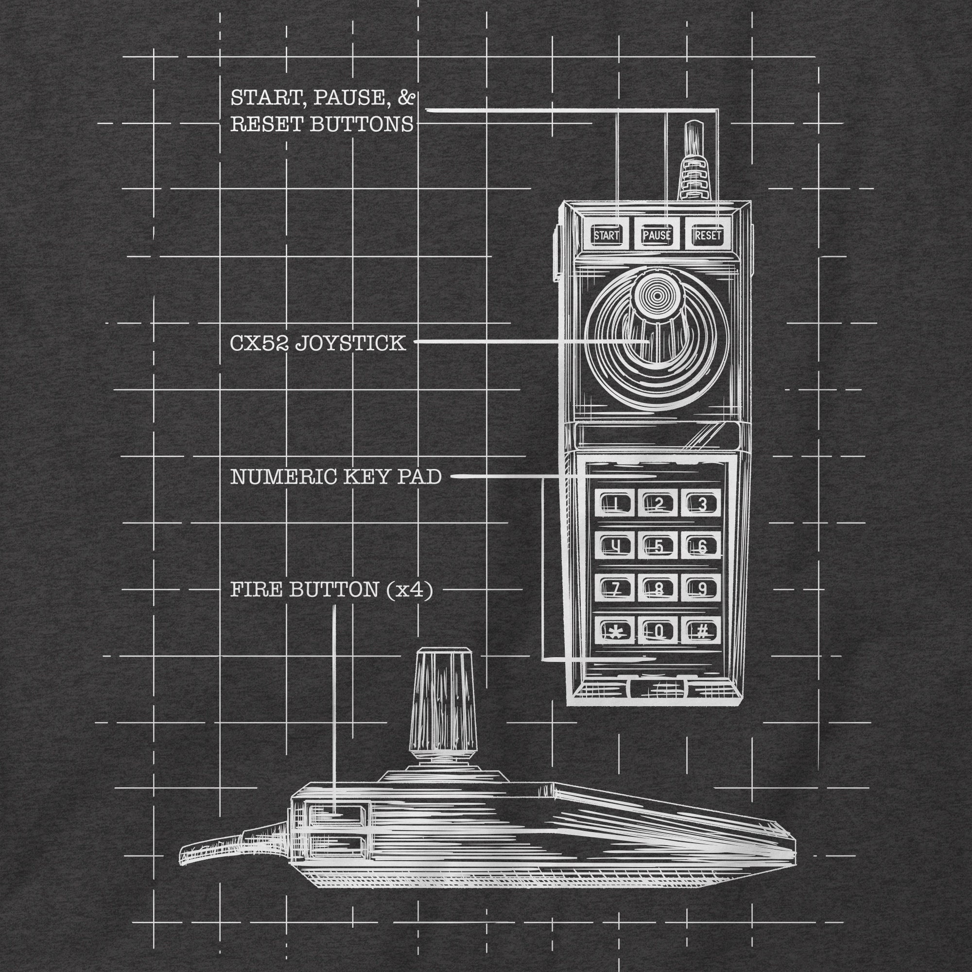 Blueprint Atari T-shirt | Atari 5200 Concept Video Game Shirt | Artist ...