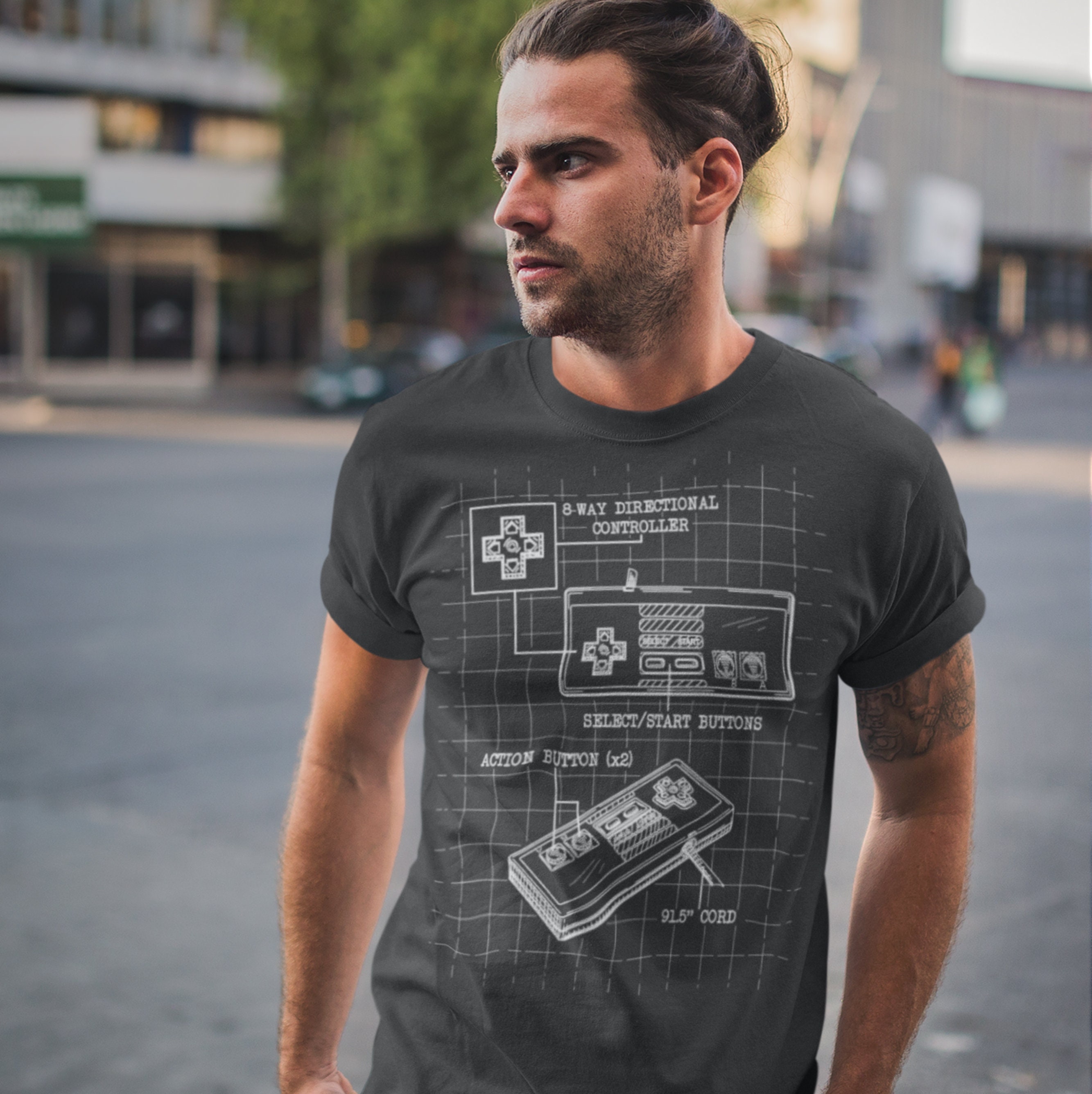 Nintendo NES Controller Blueprint T-shirt Original Concept Nintendo T ...