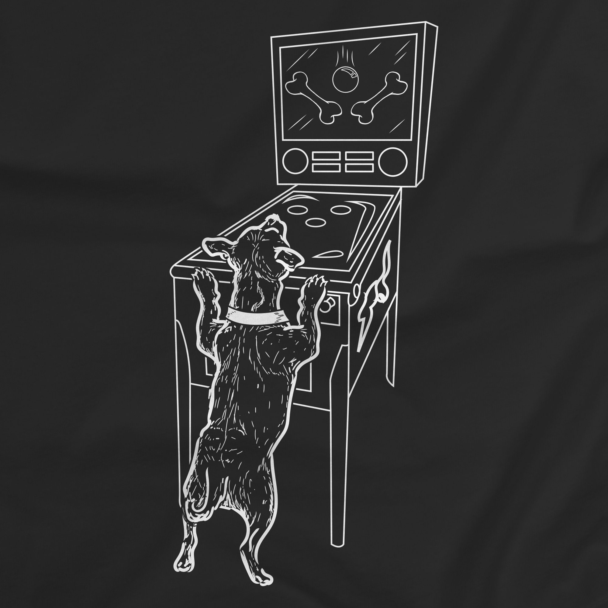 Dog Playing Pinball T-shirt | Dog Shirt With Cute Little Mutt Playing ...