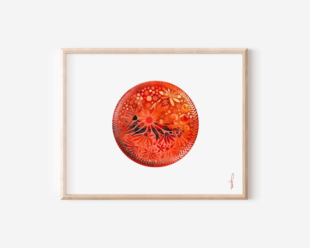 Floral Mars Print, Bold Botanical Planets, Wildflower Outer Space ...