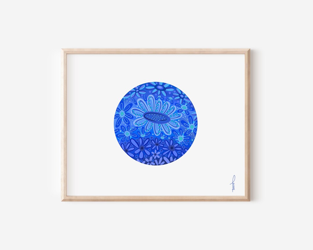Floral Neptune Print, Bold Botanical Planets, Wildflower Outer Space ...