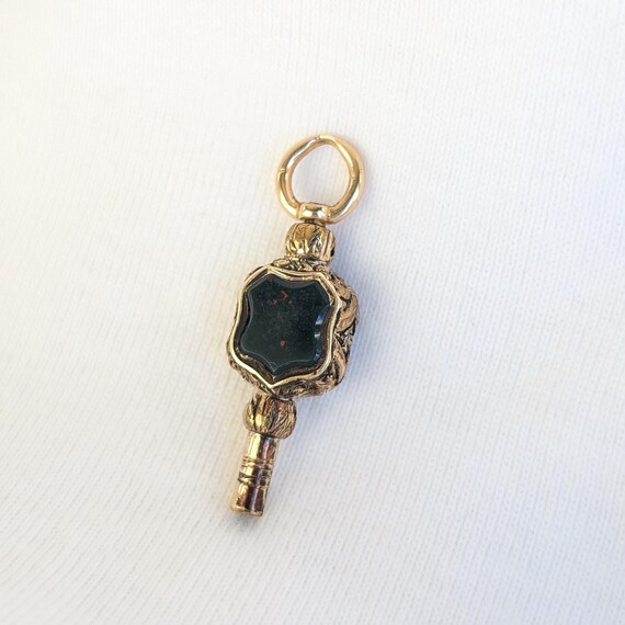 Early Victorian Solid Gold Watch Key with Amethyst Pa… - Gem