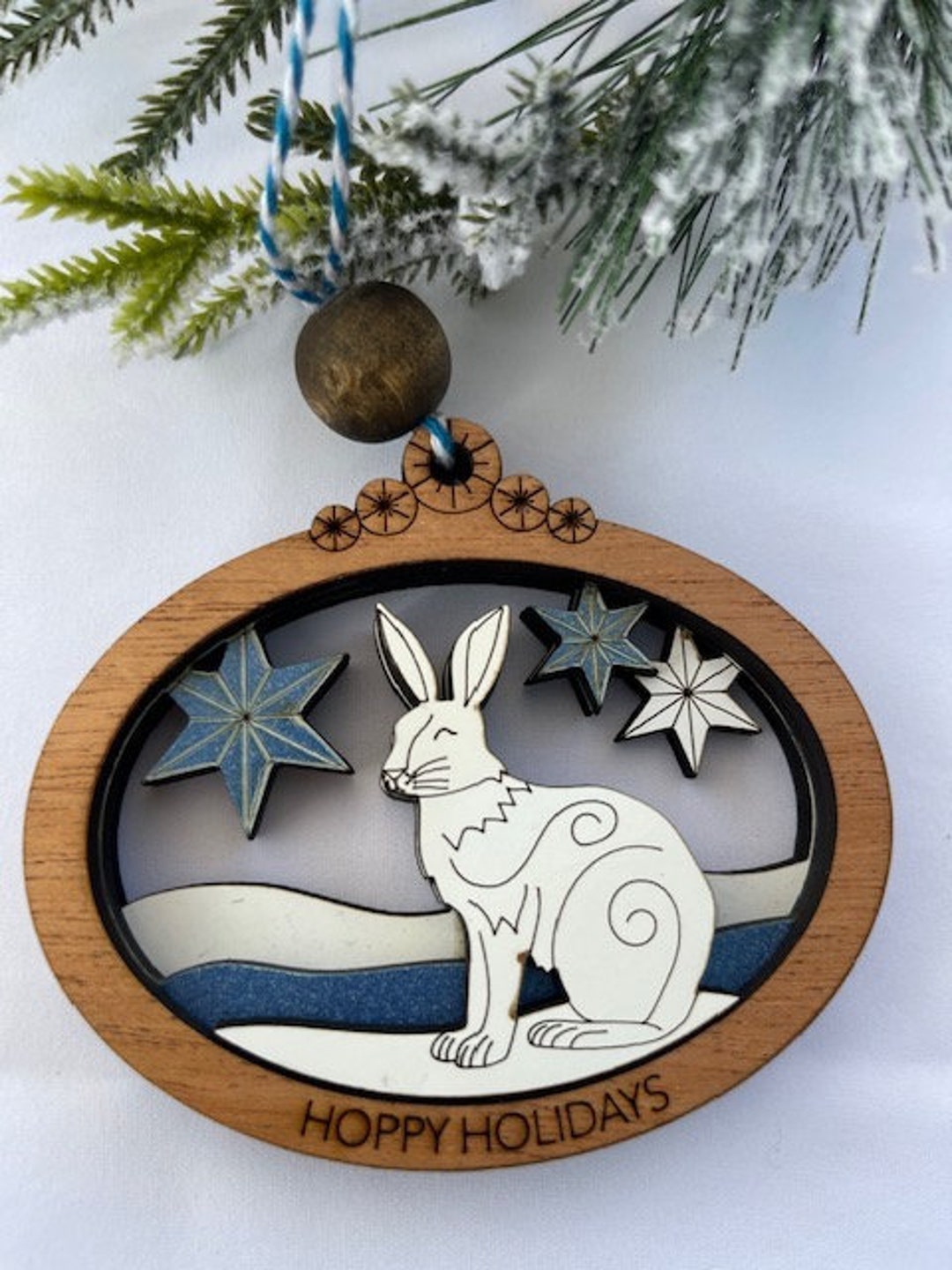 Hoppy Holiday Handmade Christmas Ornament - Etsy