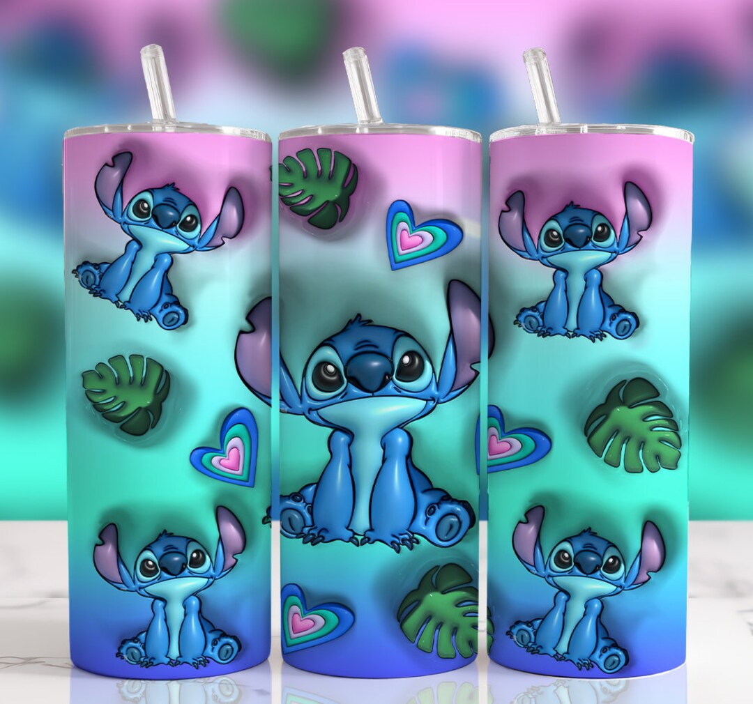 3D Inflated Stitch Tumbler Wrap, 3D Puffy Design Sublimation, 20oz ...