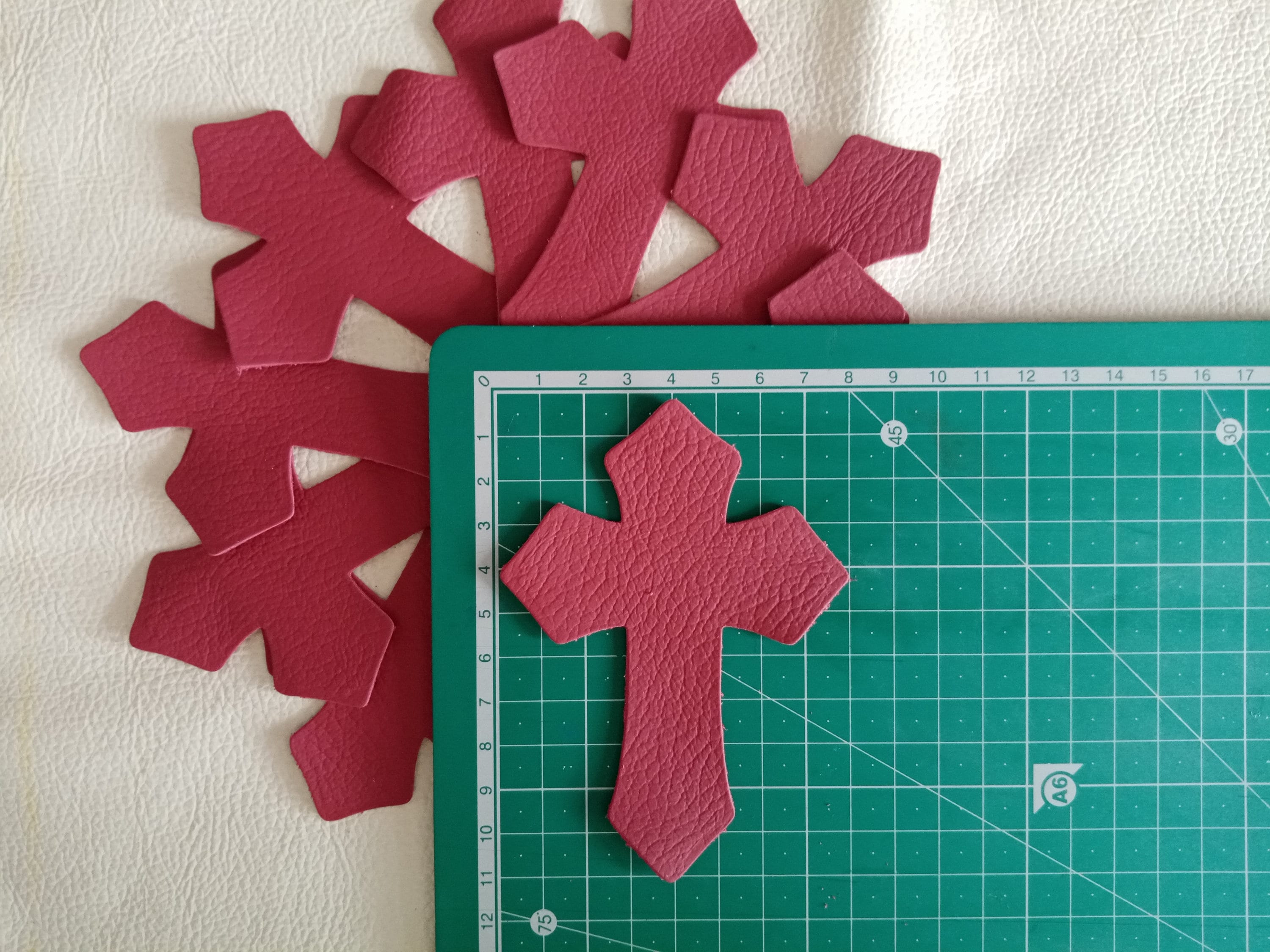 10 Red Leather Die Cut Crosses Patches Craft Sewing. - Etsy