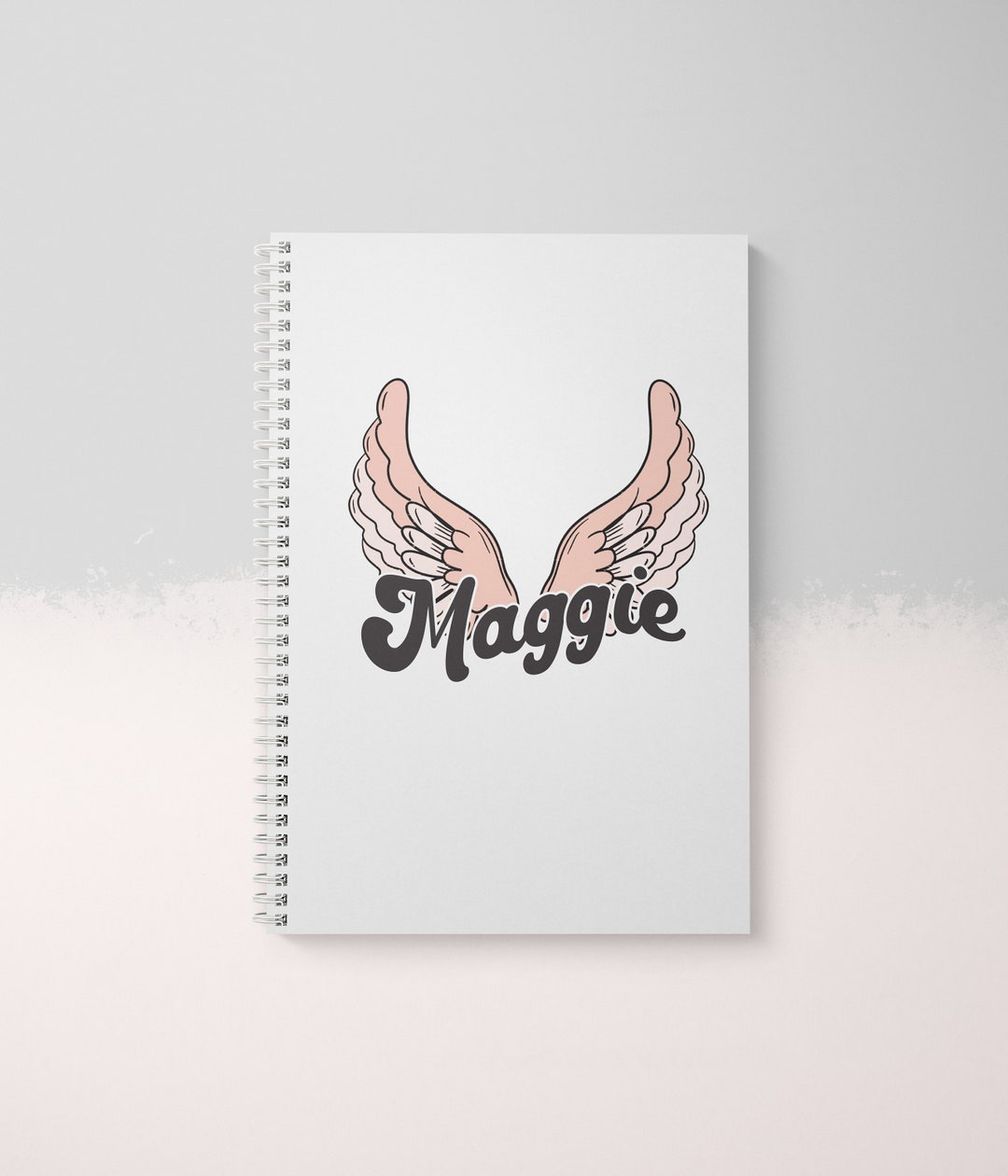 Personalized Name With Wings Custom Journal, Memory Spiral Bound ...