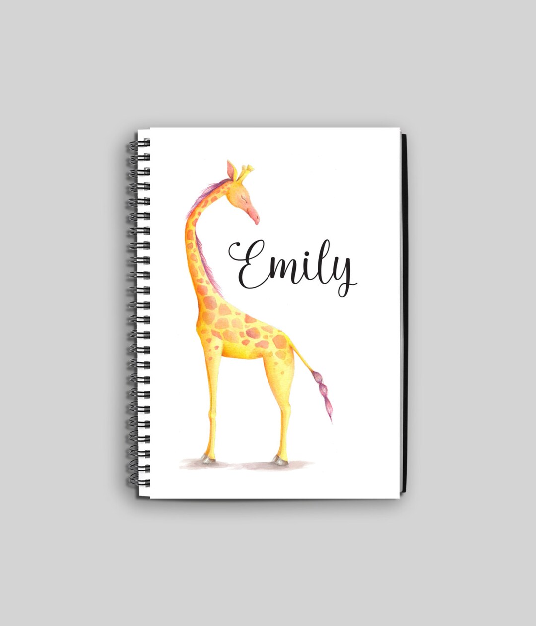 Giraffe Notebook // Personalized Giraffe Journal // Giraffe Spiral ...
