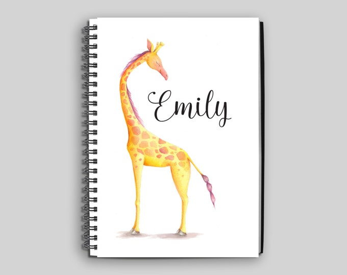 Giraffe Notebook // Personalized Giraffe Journal // Giraffe Spiral ...