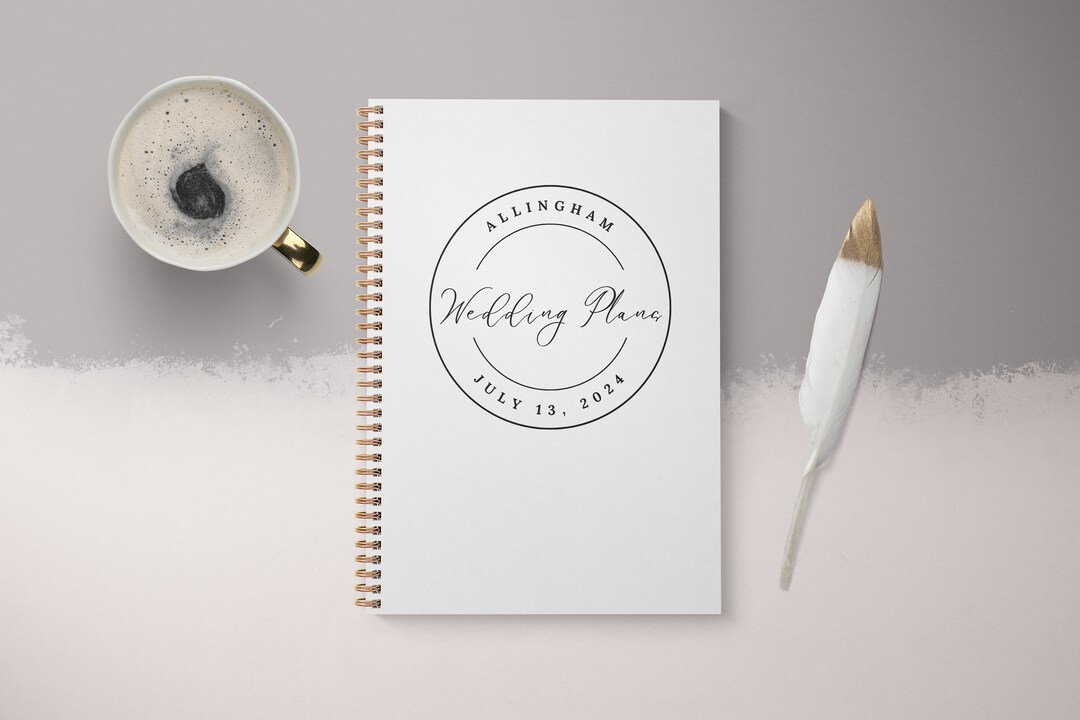 Wedding Plans With Name and Date Spiral Bound Wedding Planner Notebook ...