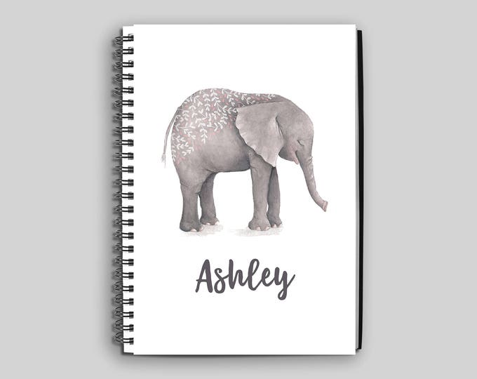 Elephant Notebook // Personalized Elephant Notebook // | Etsy