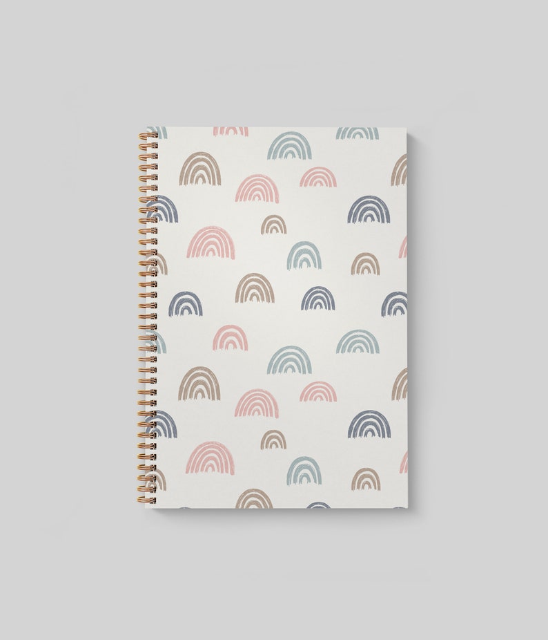 Boho Rainbow Pattern Notebook Spiral Bound Rainbow Notebook | Etsy