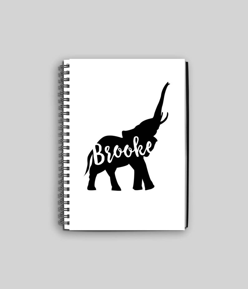 Elephant Notebook // Personalized Elephant Notebook // - Etsy