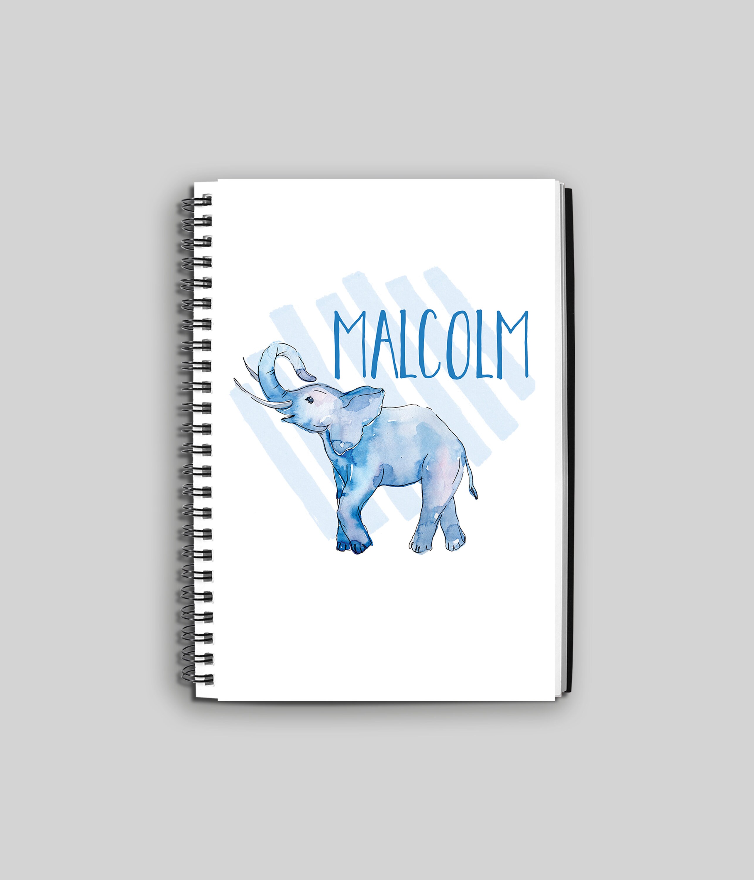 Blue Elephant Notebook // Personalized Elephant Notebook // | Etsy