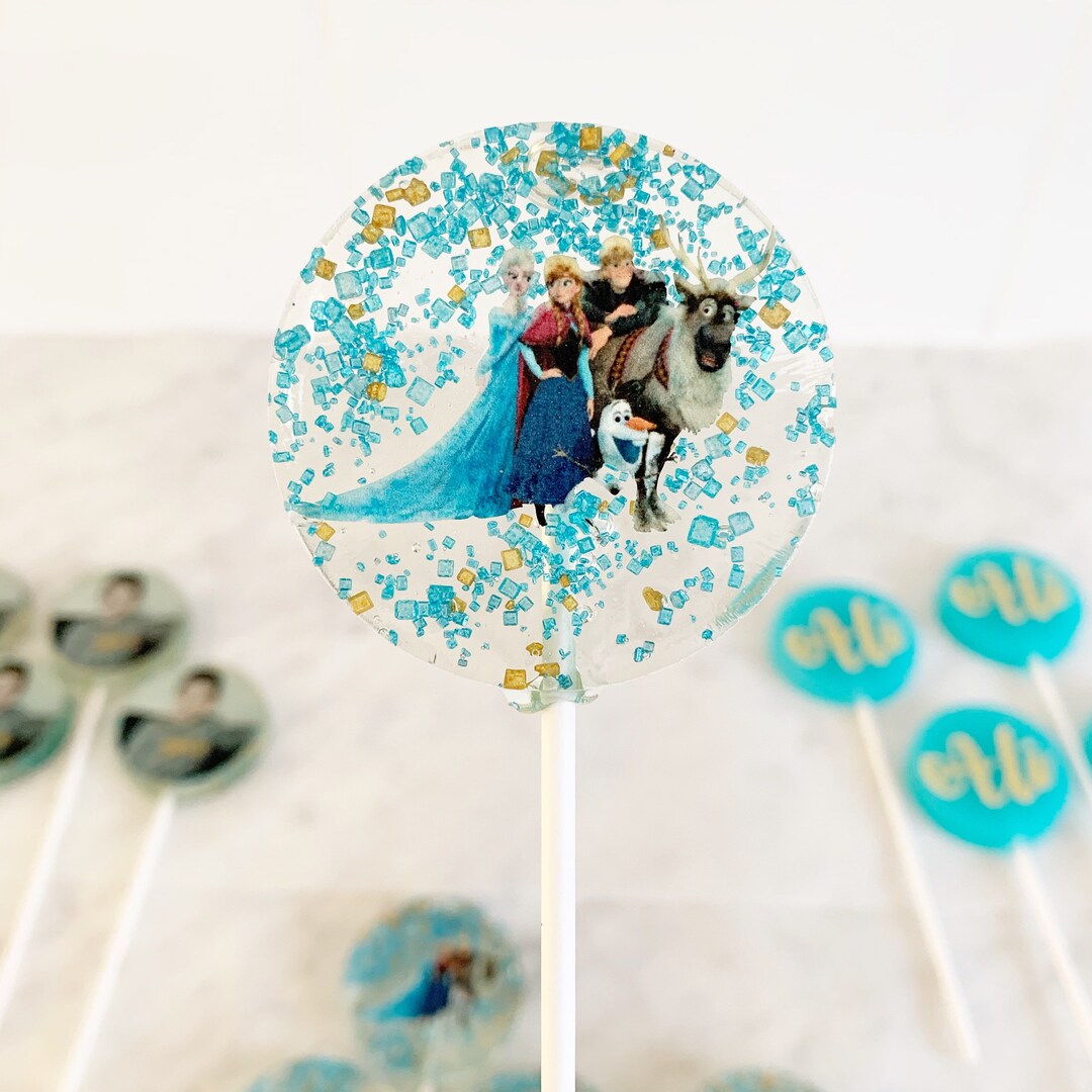 Frozen Anna Elsa Cut Out Lollipops Kids Party Favours Birthday Candy ...