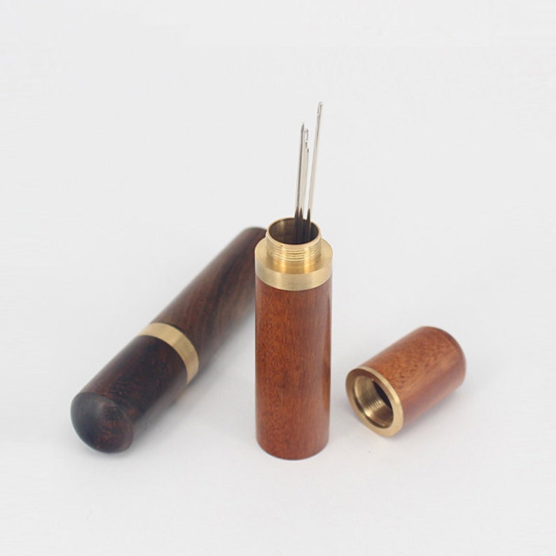 Rosewood/sandalwood Hand Stitch Needle Case Turned Storage Box | Etsy