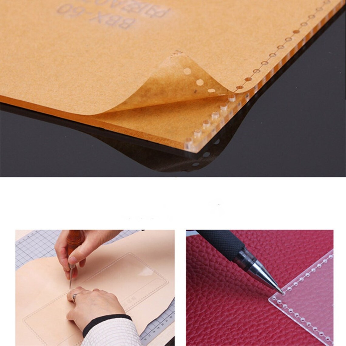 Leathercraft Key Case Acrylic Template Pattern Stencil Coin Purse Mini ...
