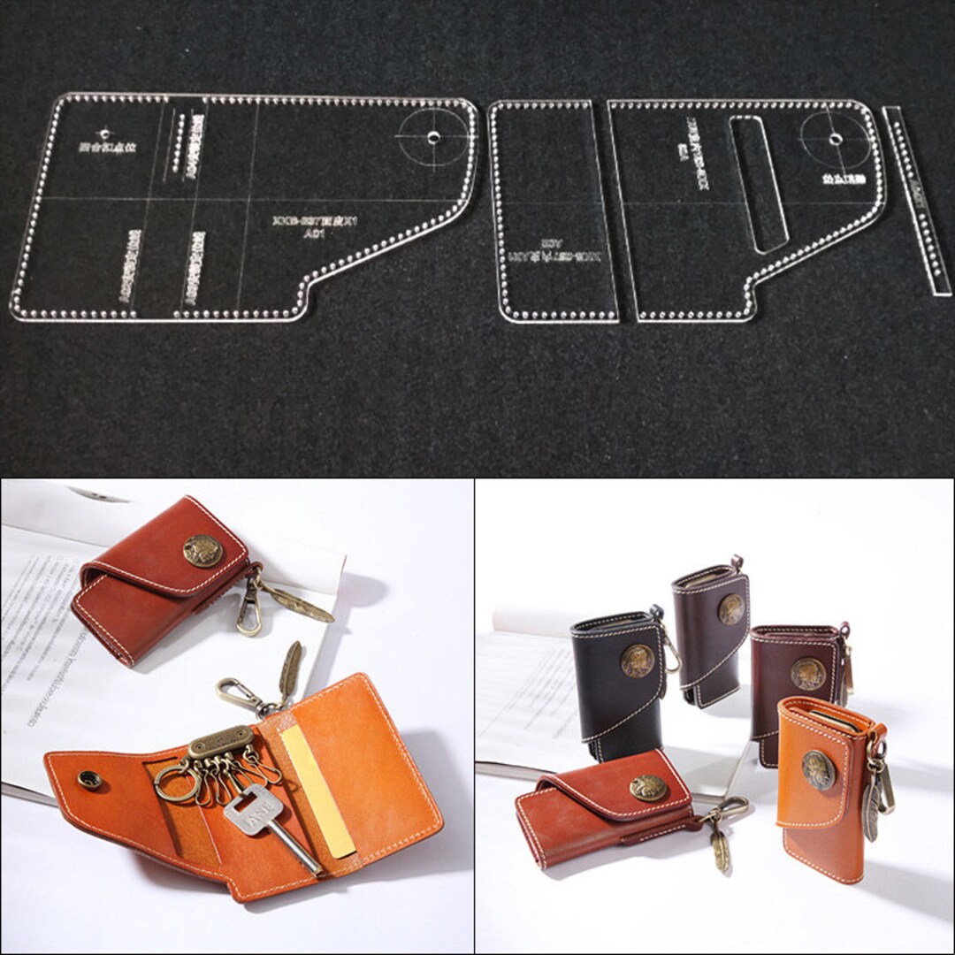 Leathercraft Key Case Acrylic Template Pattern Stencil Coin Purse Mini ...