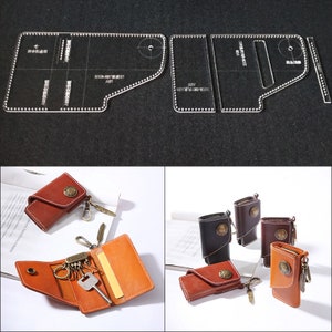 Leathercraft Key Case Acrylic Template Pattern Stencil Coin Purse Mini ...