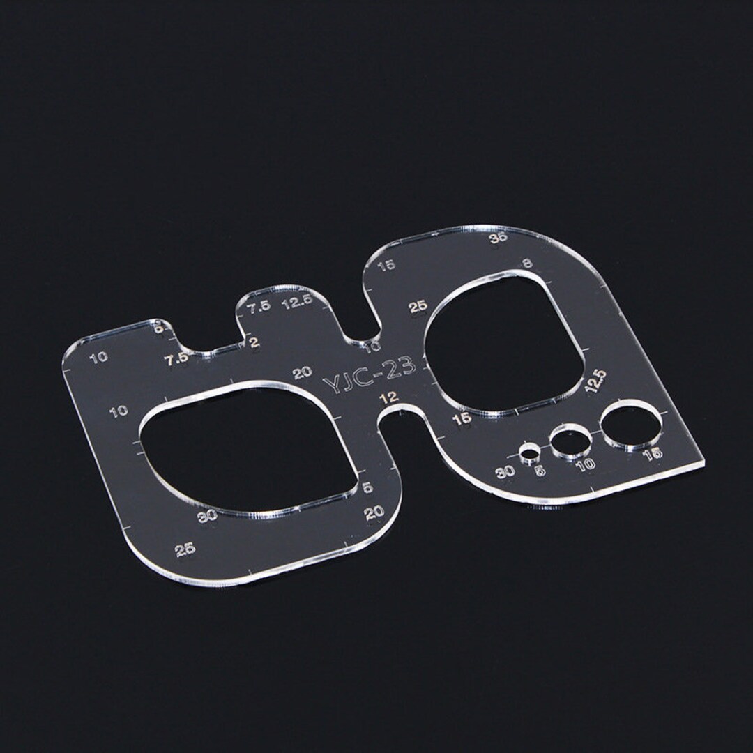 Leathercraft Acrylic Auxiliary Corner Rounder Ruler Stencil Template ...