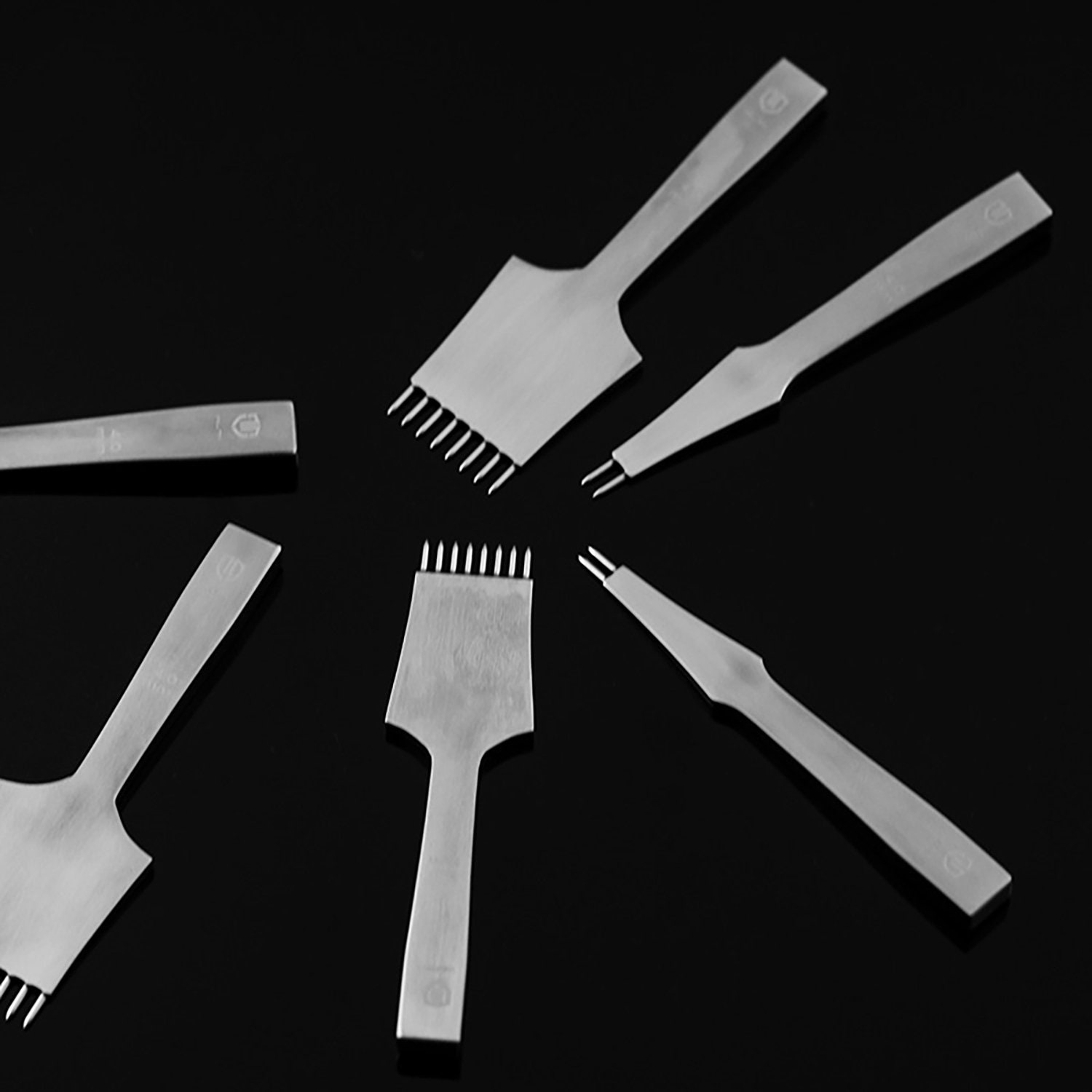Circle Round Prongs Chisel Stitching Pricking Iron Leather Leathercraft ...