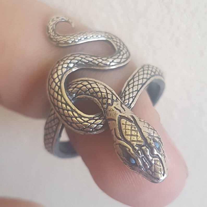 Covetous Silver Serpent Ring Dark Antiqued Solid Sterling - Etsy