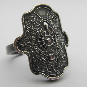 Ring of Steel Protection Dark Antiqued Solid Sterling Silver Adjustable ...